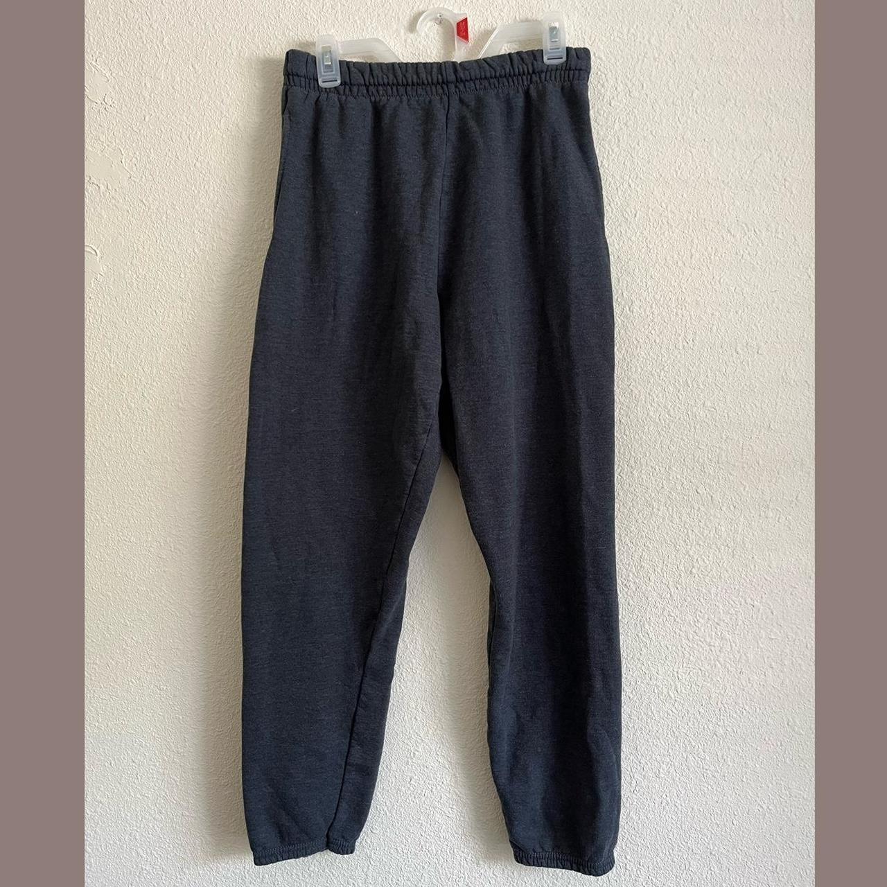 Fruit of the Loom grey elastic cuff sweatpants - Depop