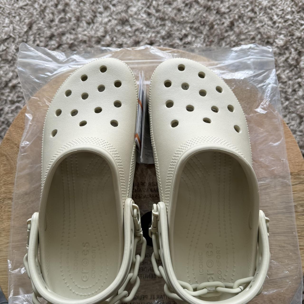 Crocs Classic Platform Chain Clog - Bone Colour.... - Depop