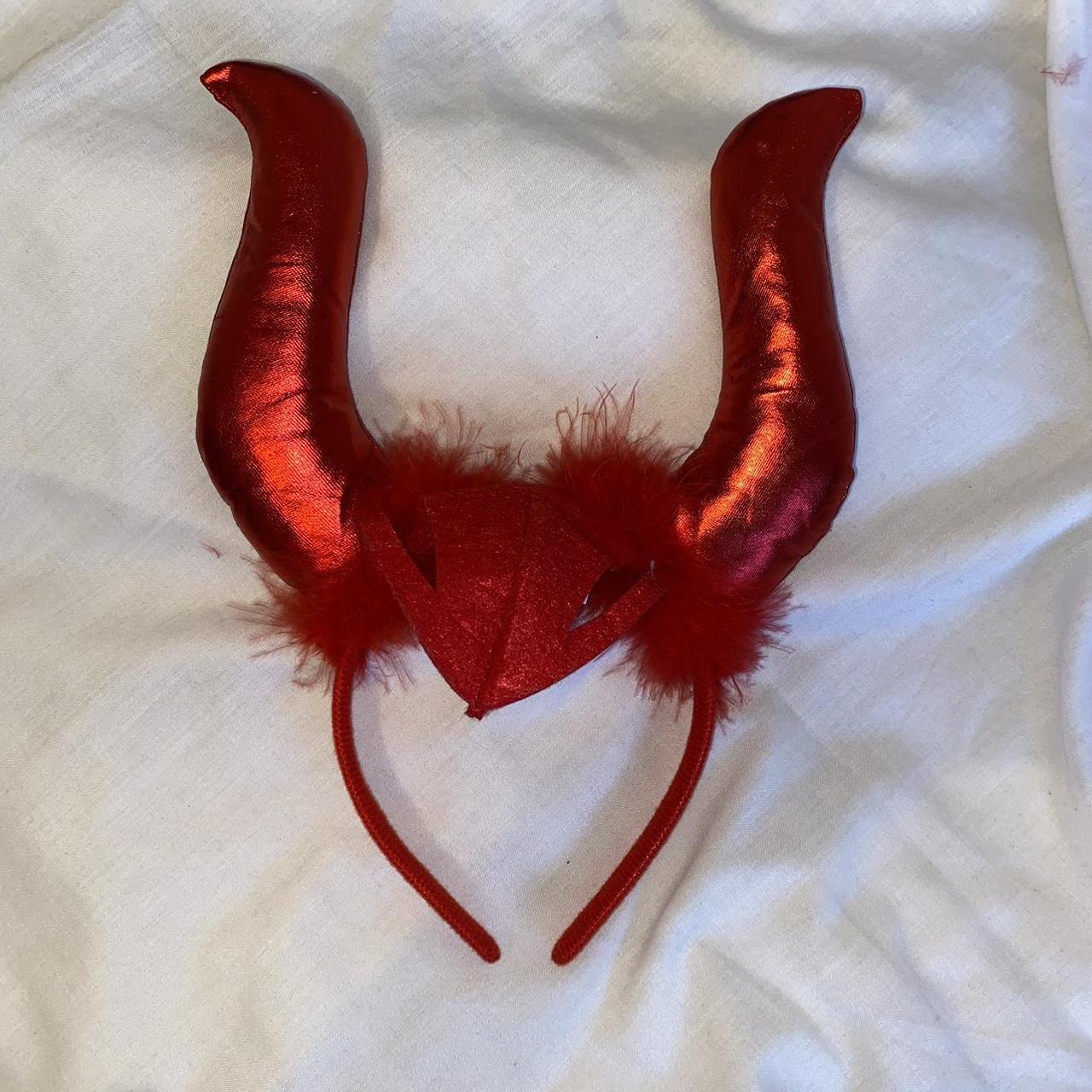 RED DEVIL EARS fancy dress red devil ears headband... - Depop