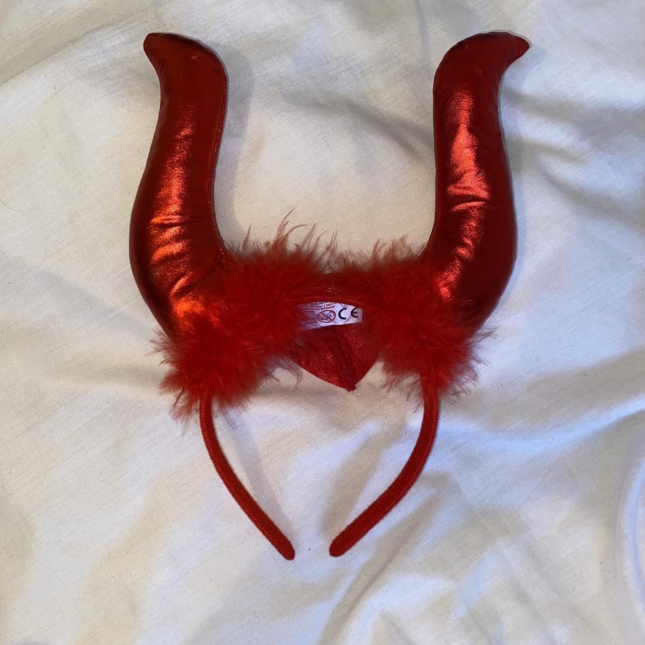 RED DEVIL EARS fancy dress red devil ears headband... - Depop