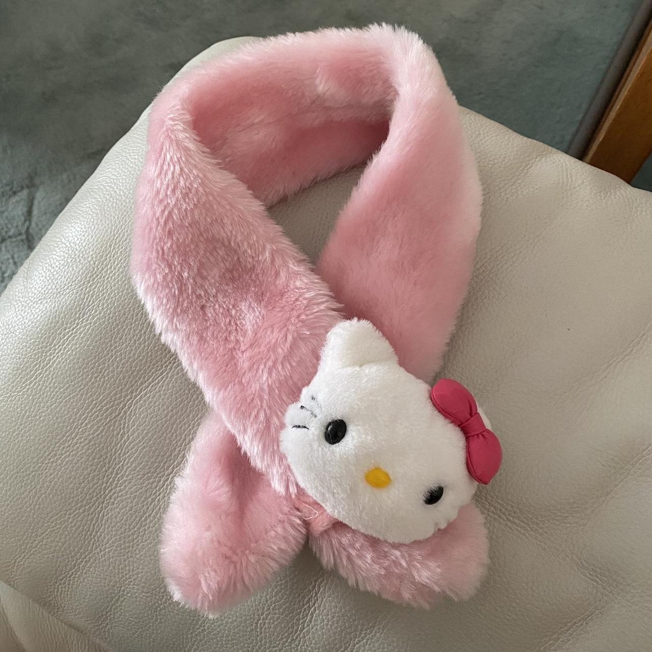 HELLO KITTY PINK FAUX FUR MINI SCARF suitable for... | Depop