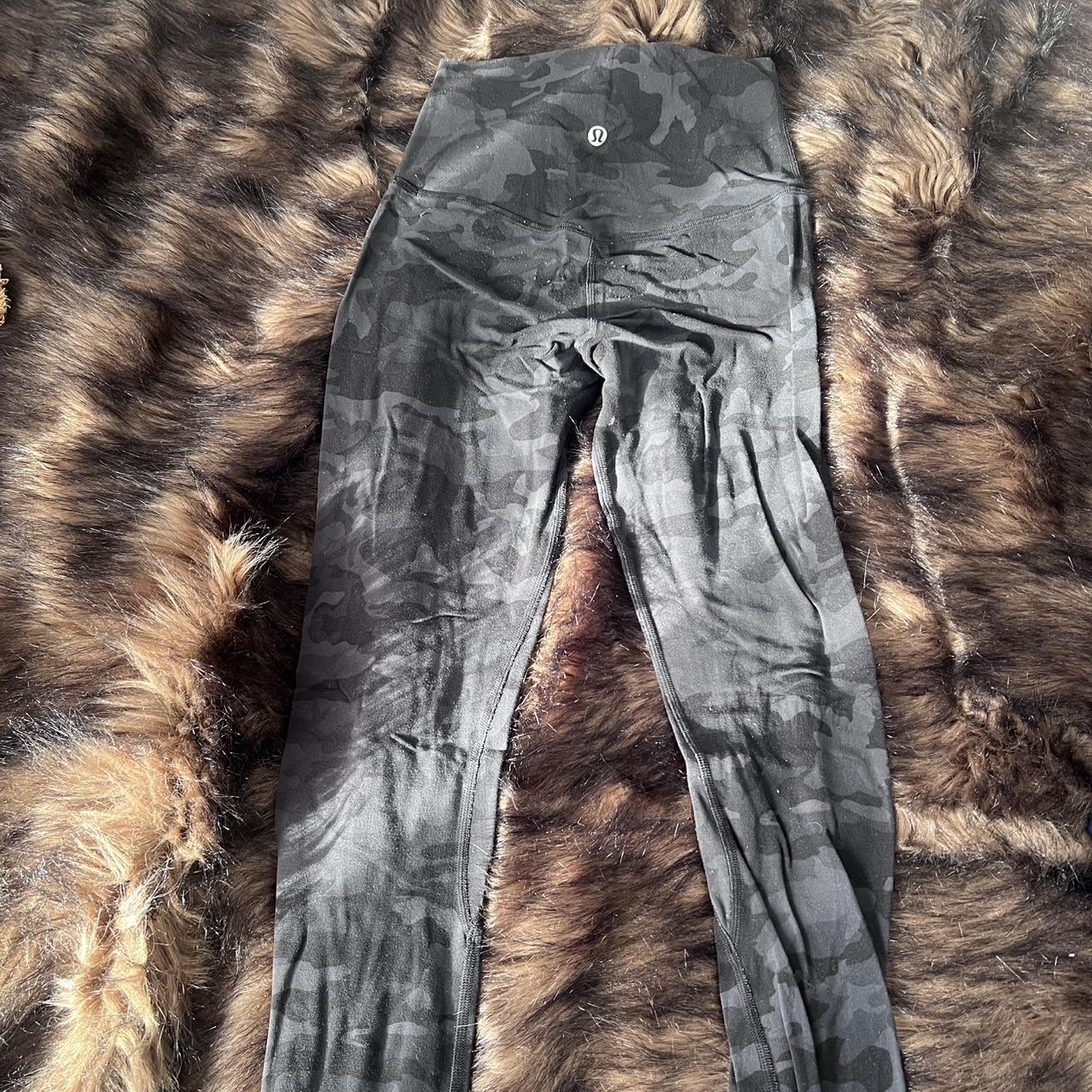 Black and grey camo lululemon align leggings. Size... - Depop