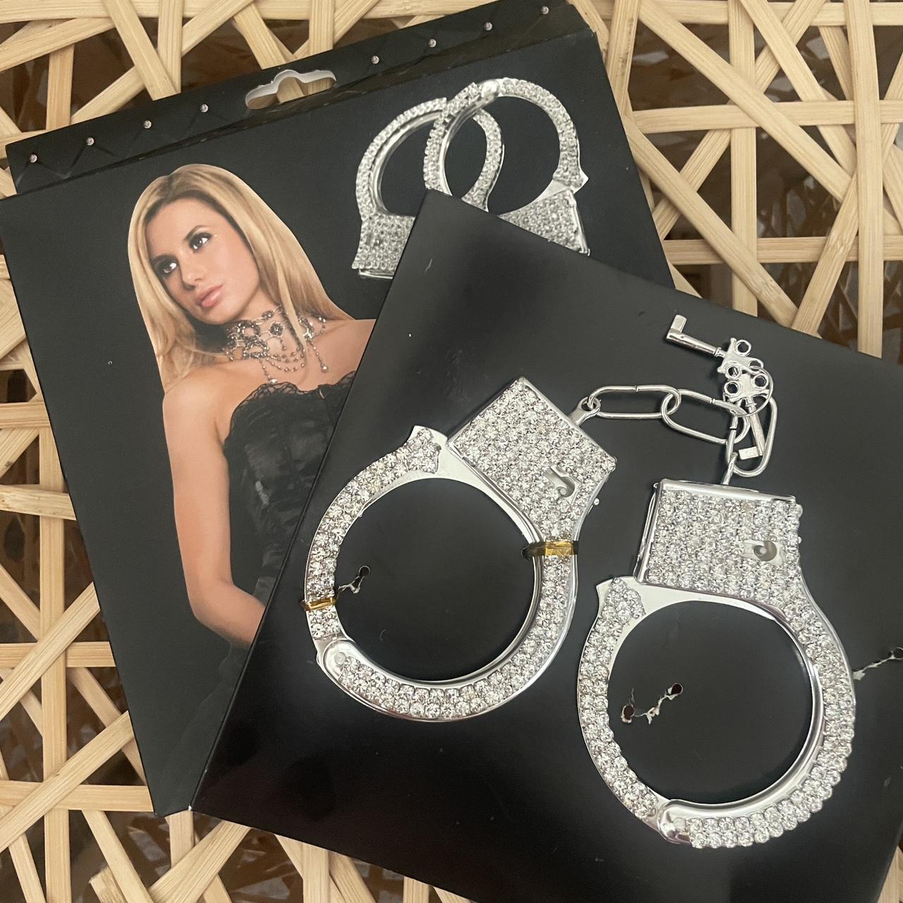 Brand new in box silver crystal handcuffs - Depop