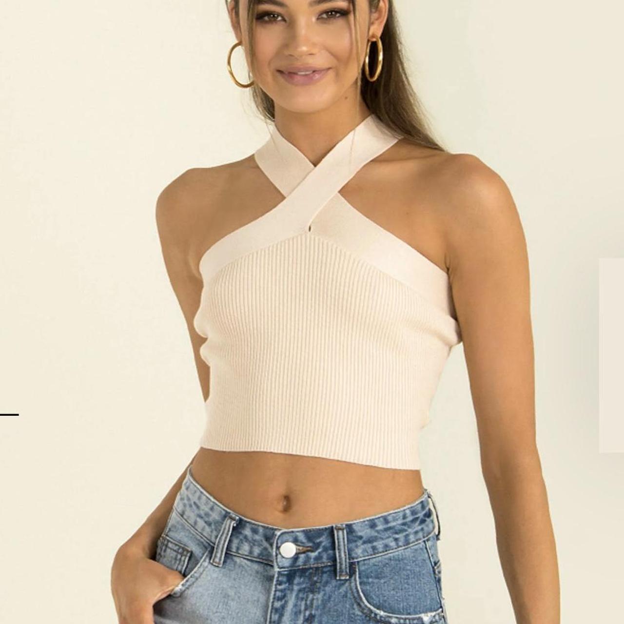 Selling in BLACK Sundae Muse comfy cross strap top... - Depop