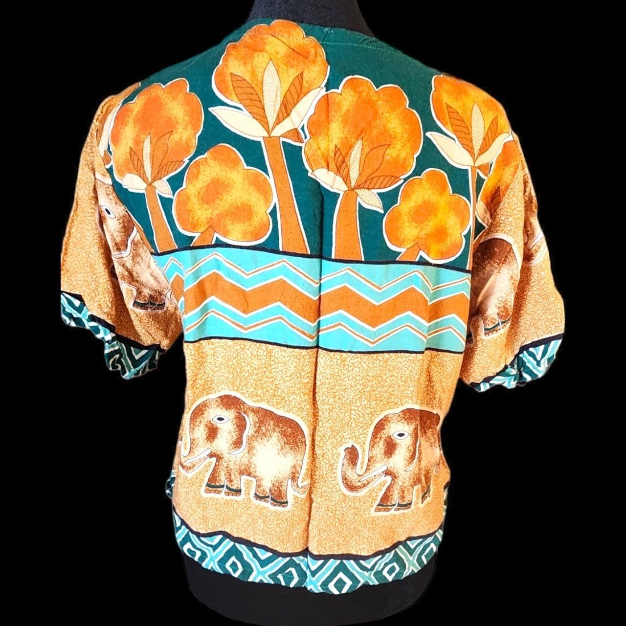 🐘Vintage 90s Safari Top Vintage 90s ethnic super... - Depop