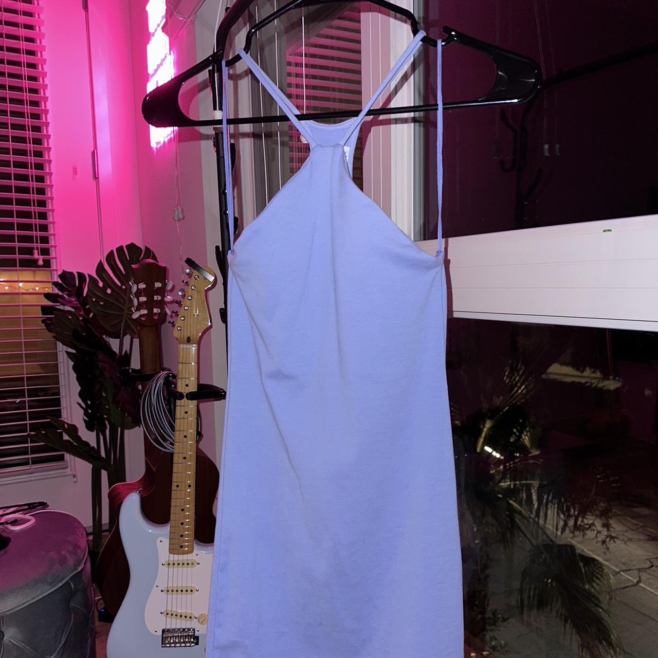 light blue mini dress from Zara - size small rlly... - Depop