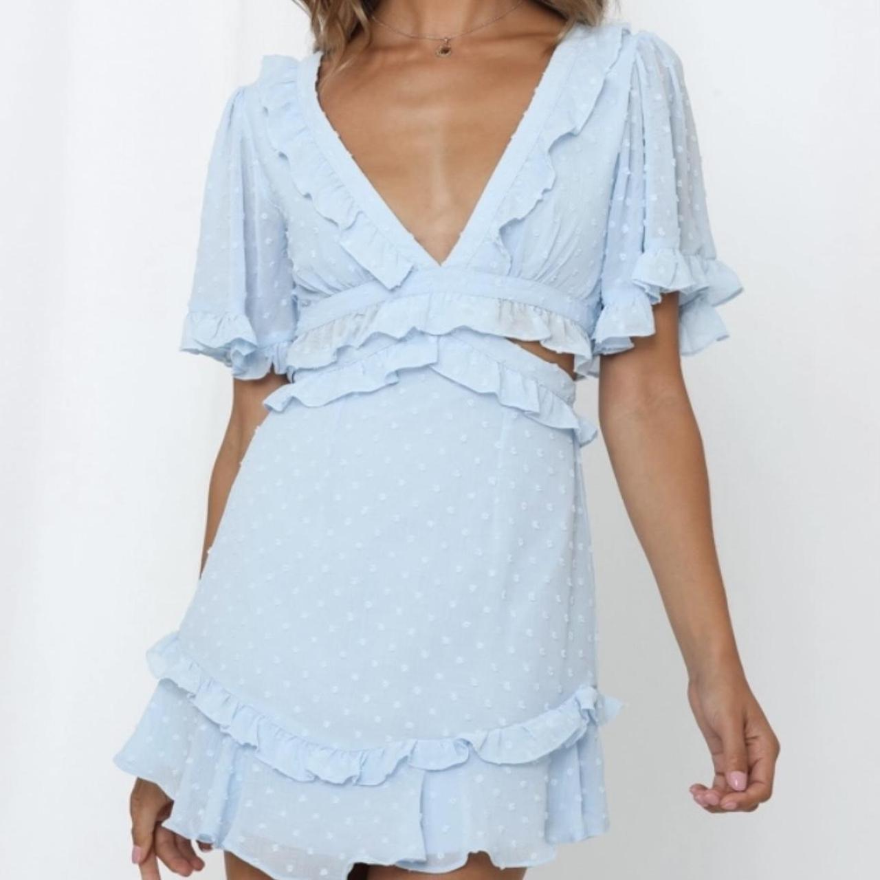 Blue Hello Molly Dress - Size 8 - Depop