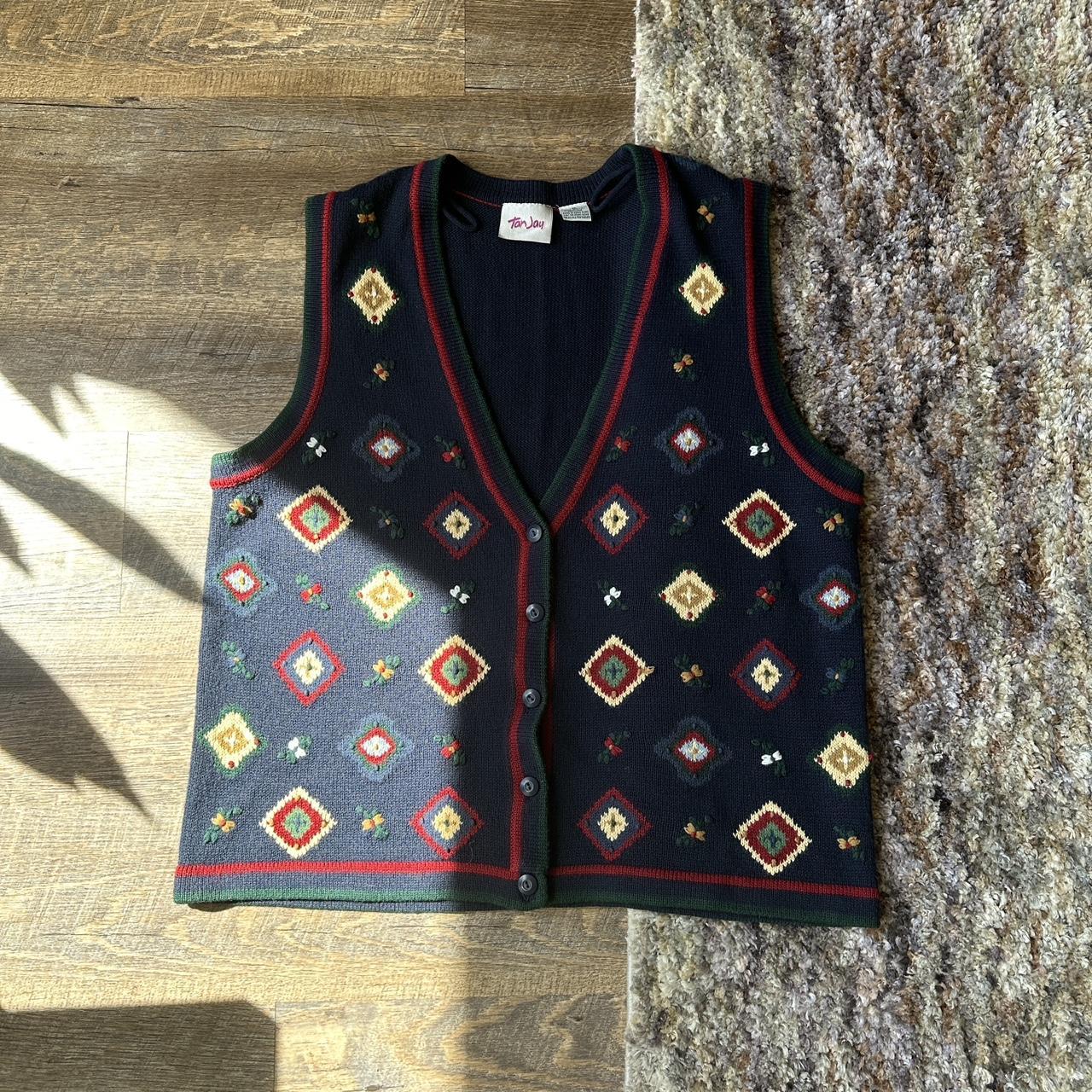 Very fun vintage sweater vest 🫶🏼 Size M #vintage... - Depop