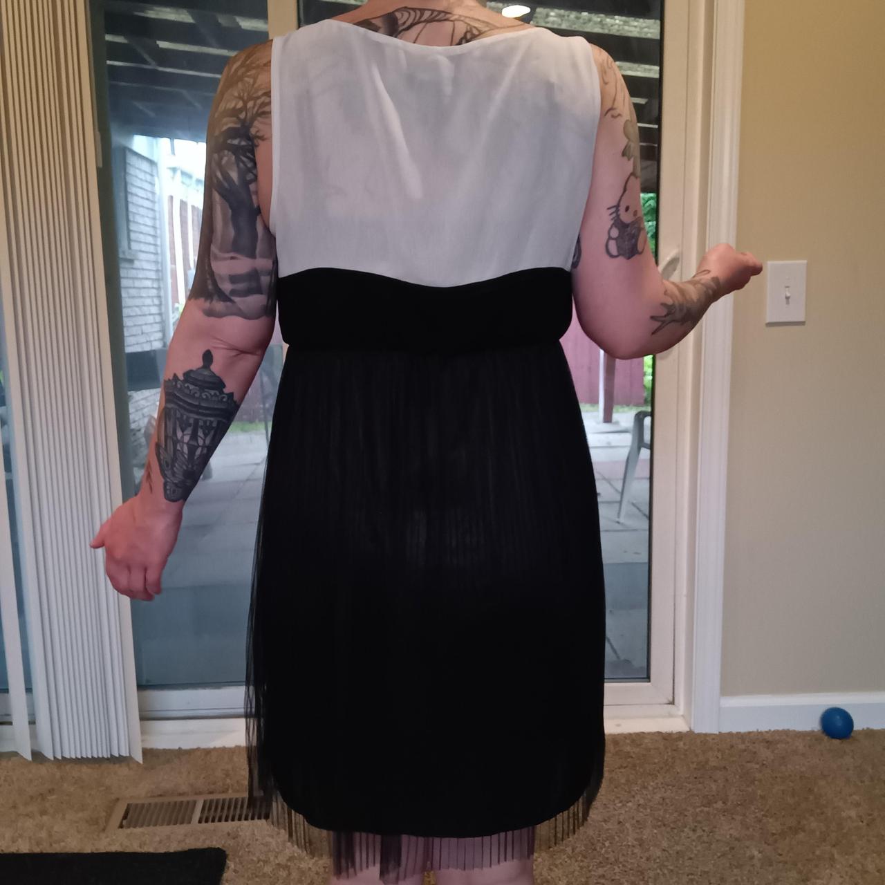 Hot Topic brand two-toned dress with tulle overlay.... - Depop