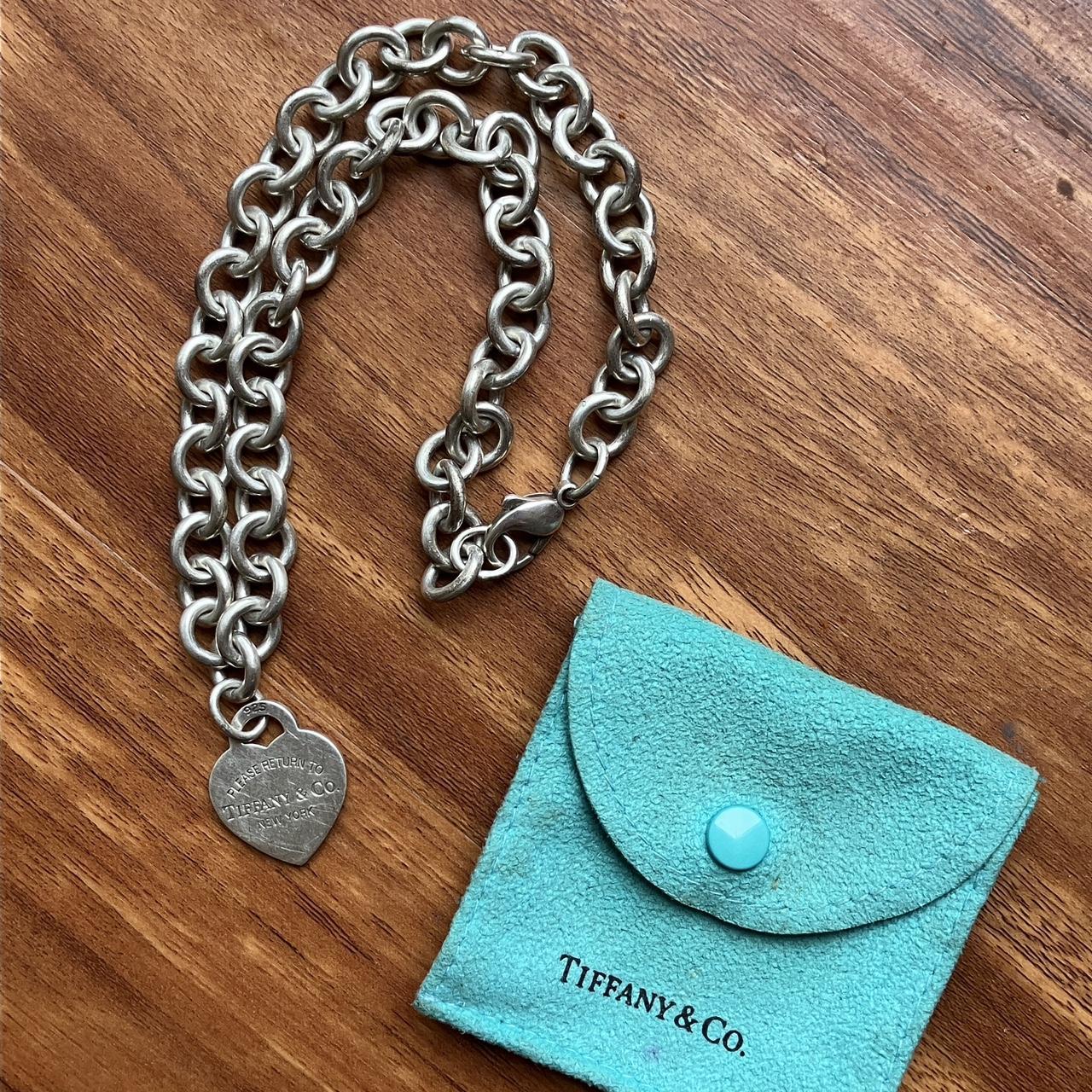 Tiffany & Co. 925 sterling silver heavy chain heart... - Depop