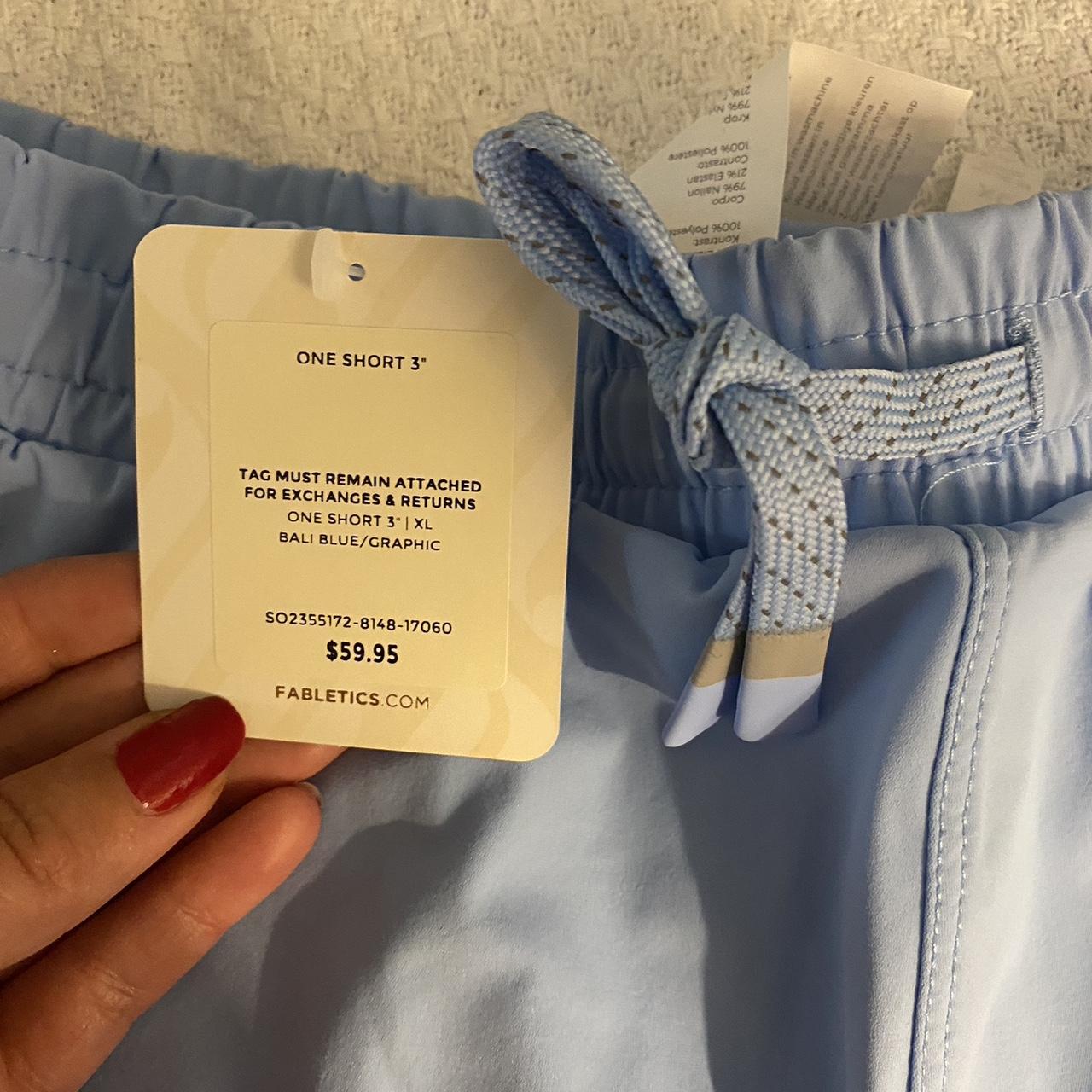 Fabletics 3” short / Bali blue / tags still on // xl... - Depop