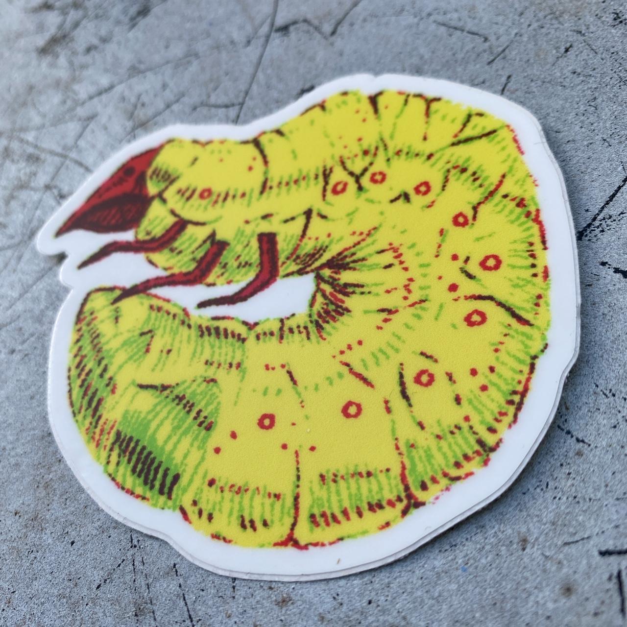 maggot / grub / bug / critter sticker about 3 in... - Depop