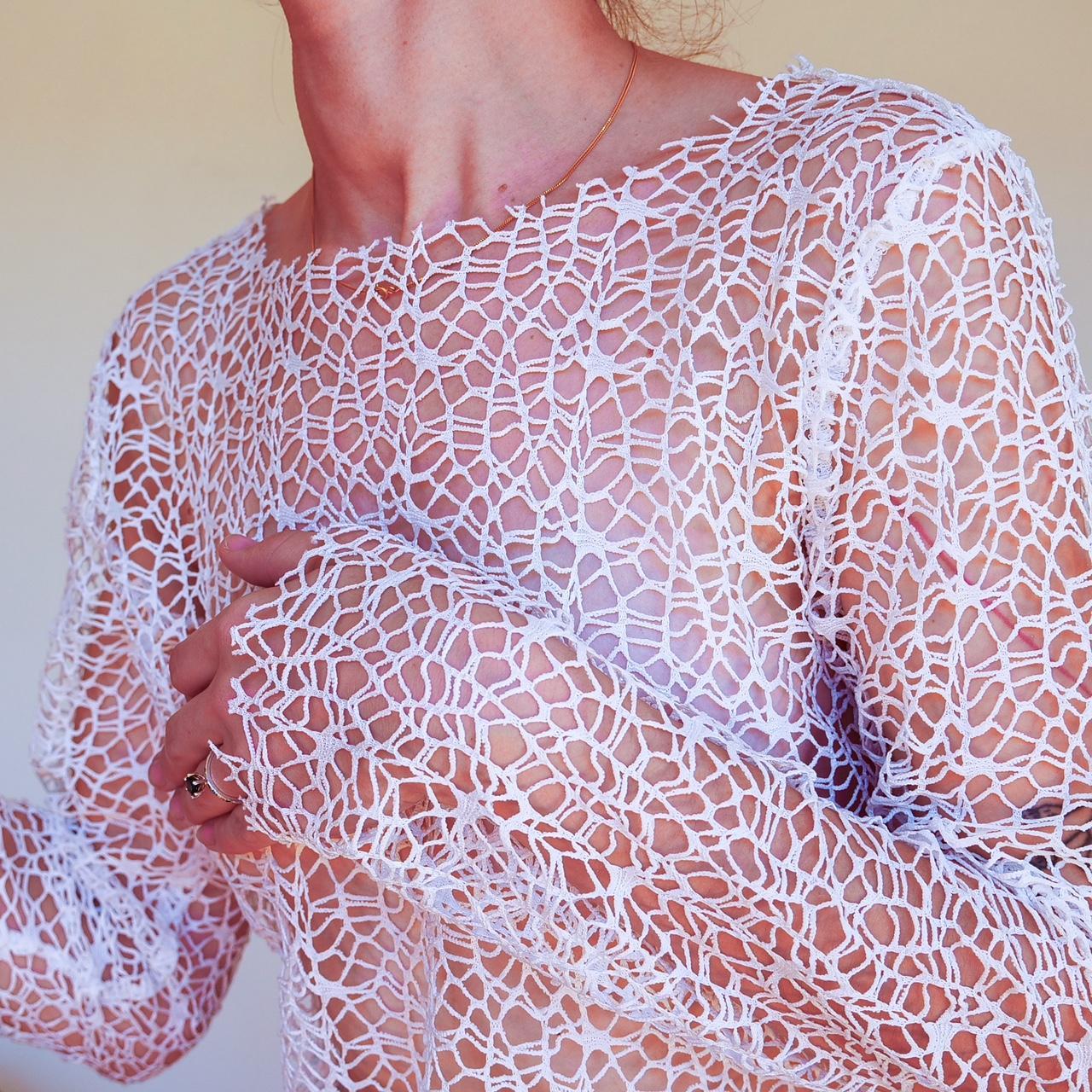 Neon Hart y2k subversive spiderweb-esque open mesh... | Depop