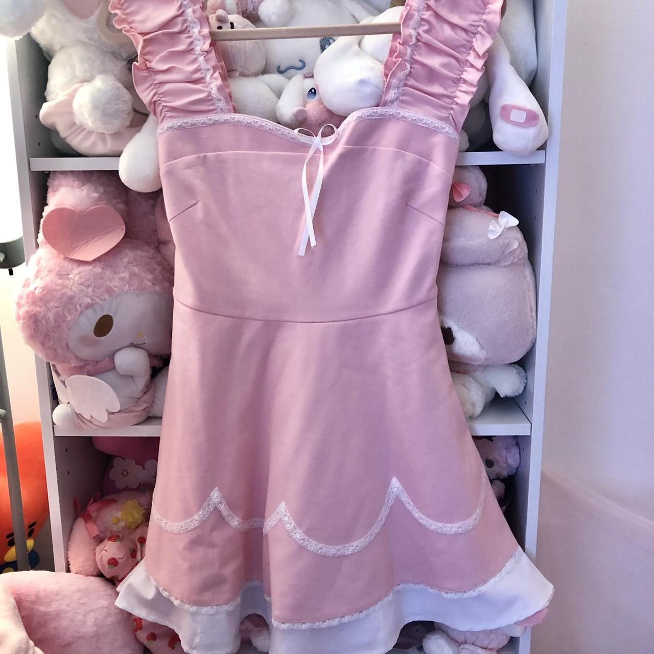 dolls kill sweet secret paramour pinafore dress,... - Depop