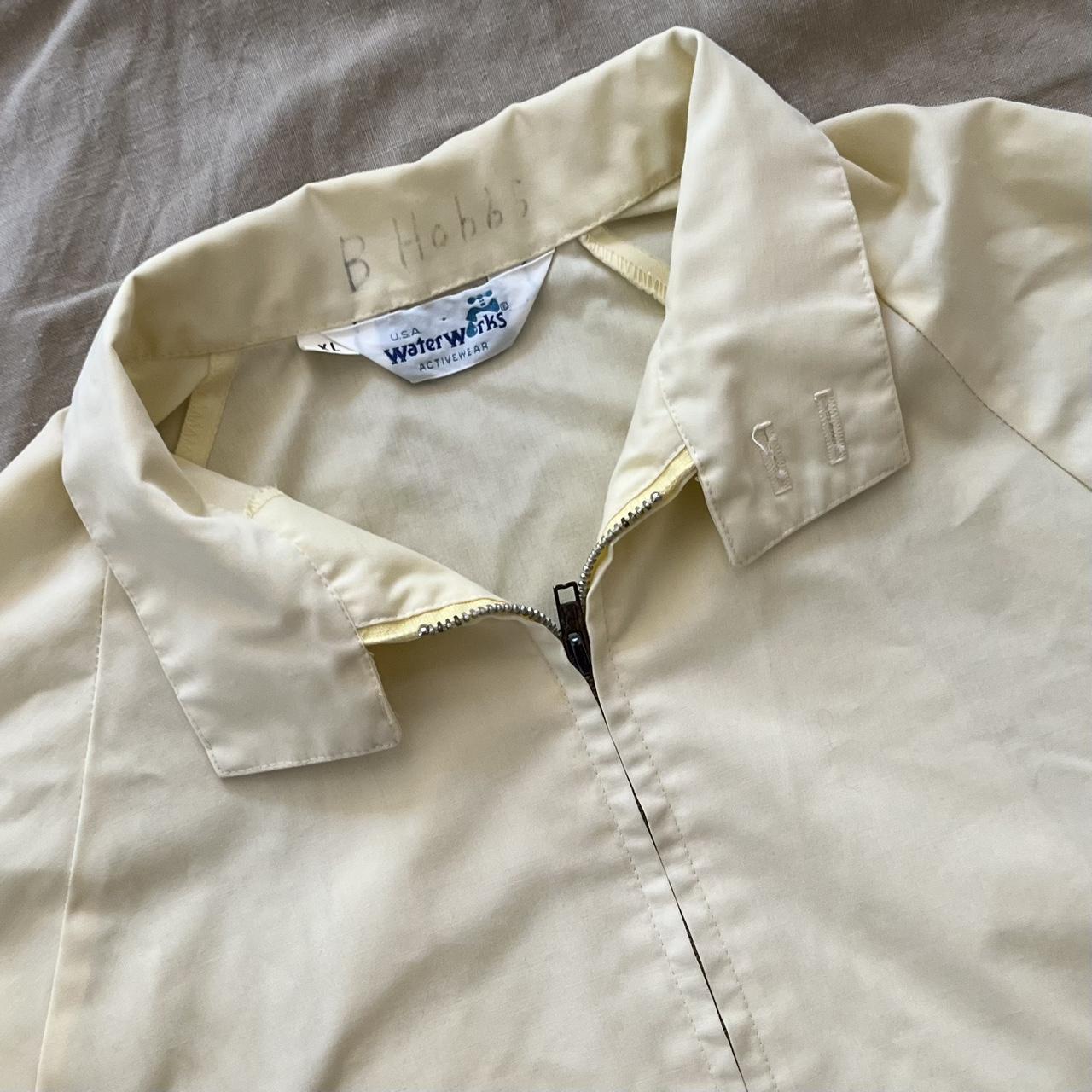 Vintage pale yellow long sleeve zip front jacket.... - Depop