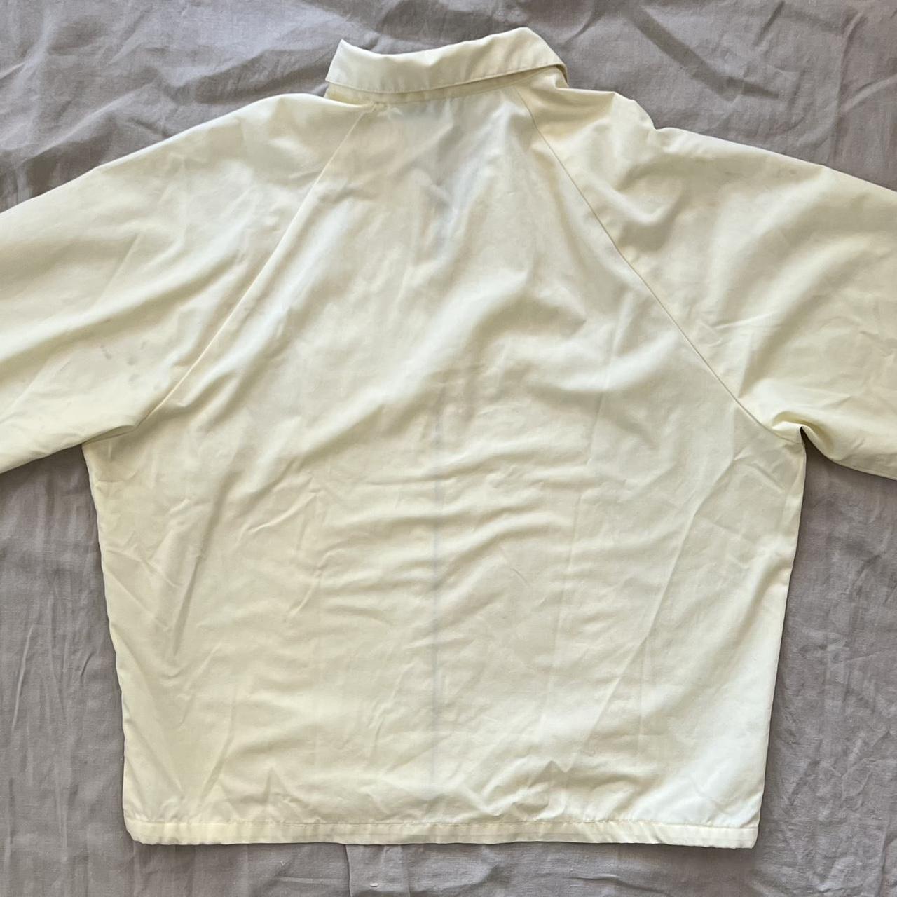 Vintage pale yellow long sleeve zip front jacket.... - Depop