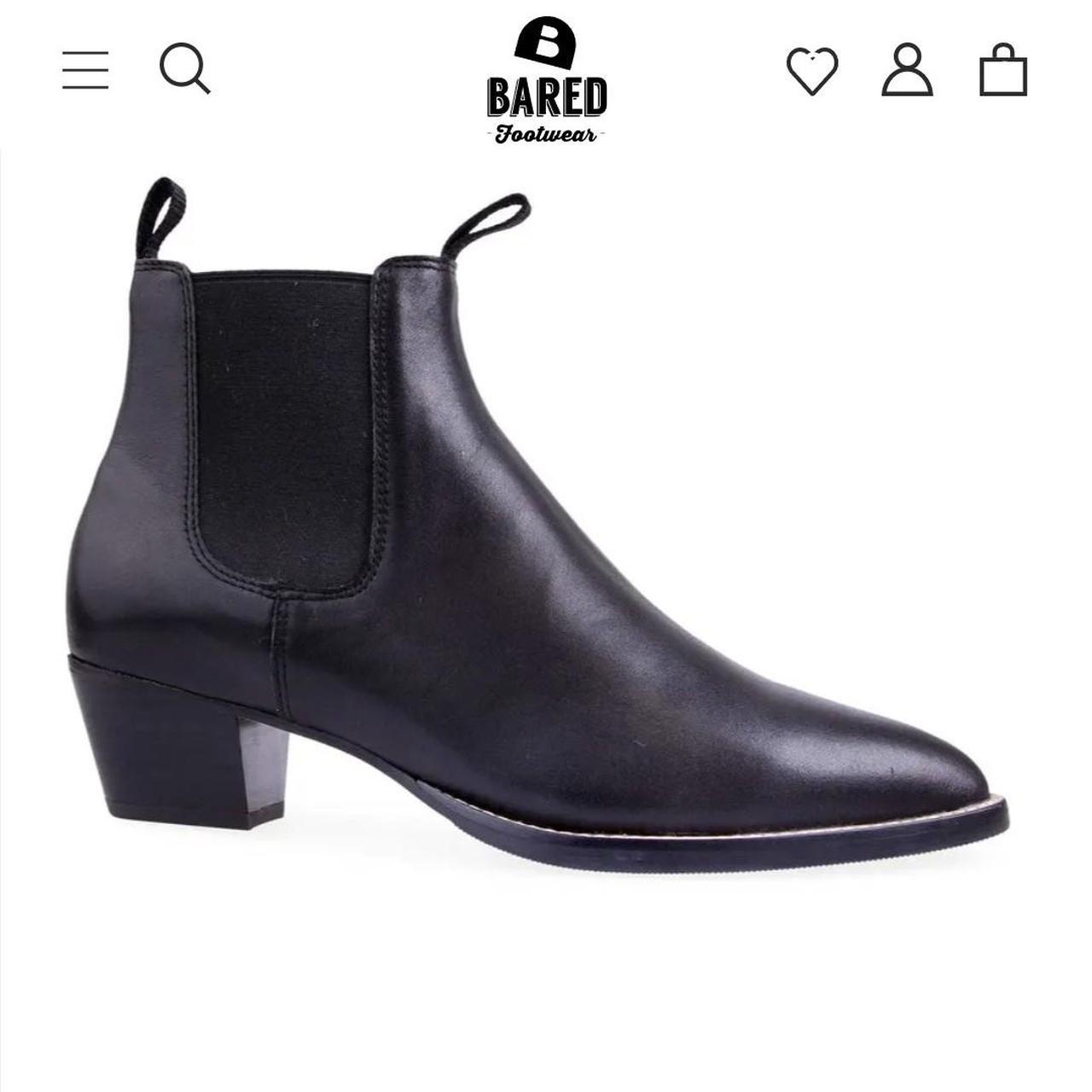 Bared woodpecker black leather flat boots Super... - Depop