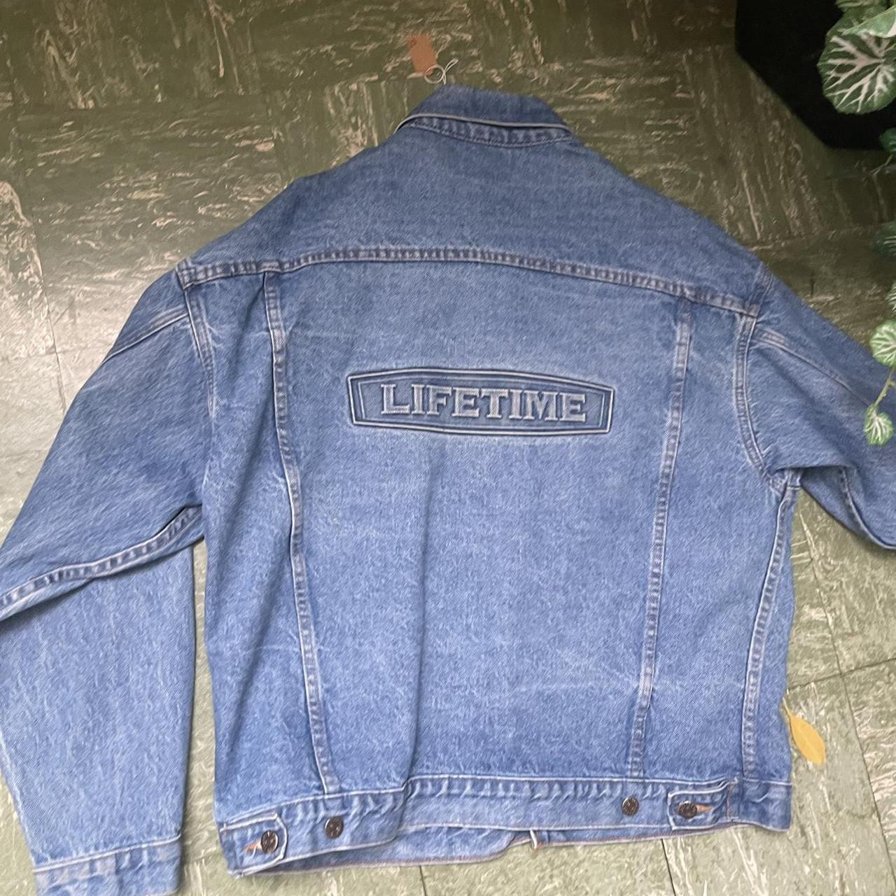Vintage Lifetime Embossed Denim Jacket, Made in USA... - Depop