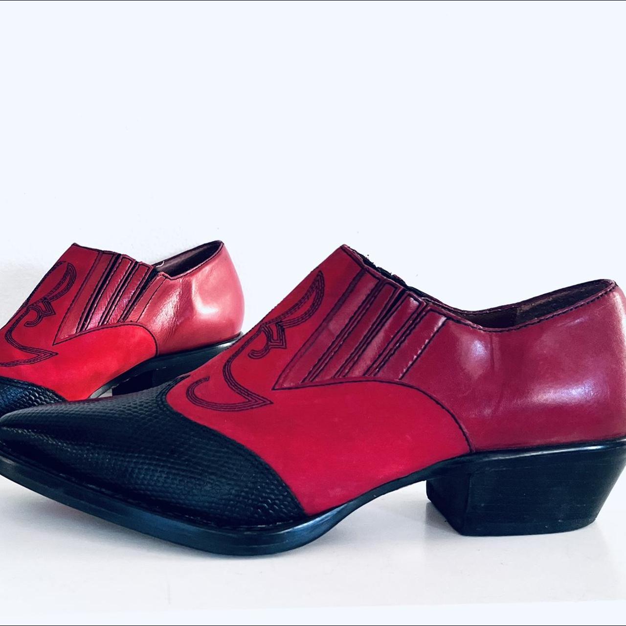 Nine West Women's Red and Black Boots | Depop