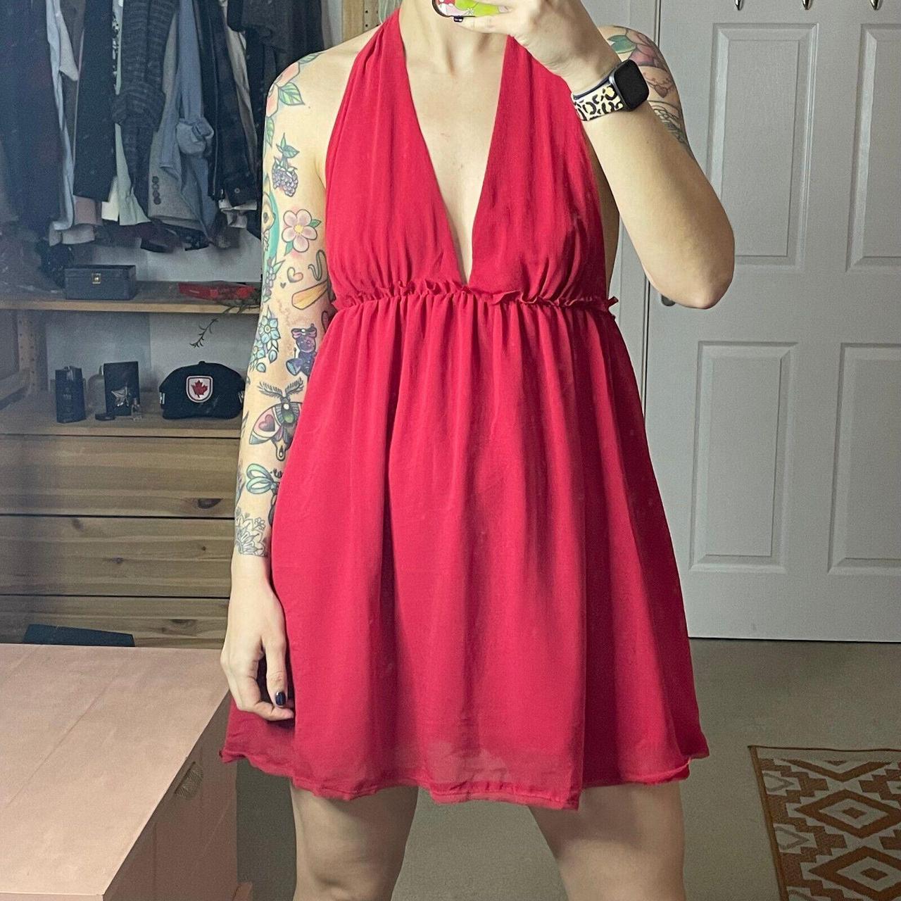 Free People Women's Red Dress | Depop