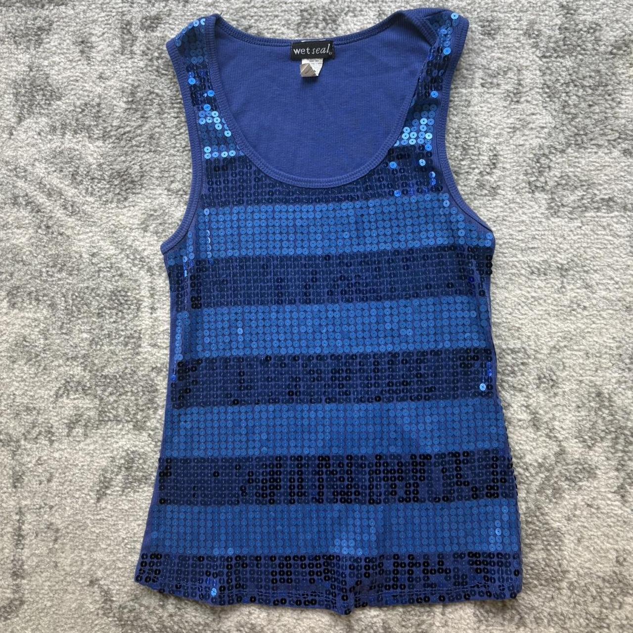 y2k sequin stripe tank top #2000s #y2k #summer | Depop