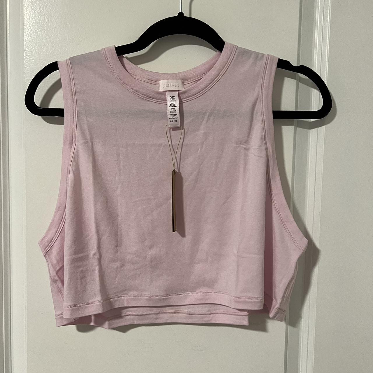 Skims Women's Pink T-shirt | Depop