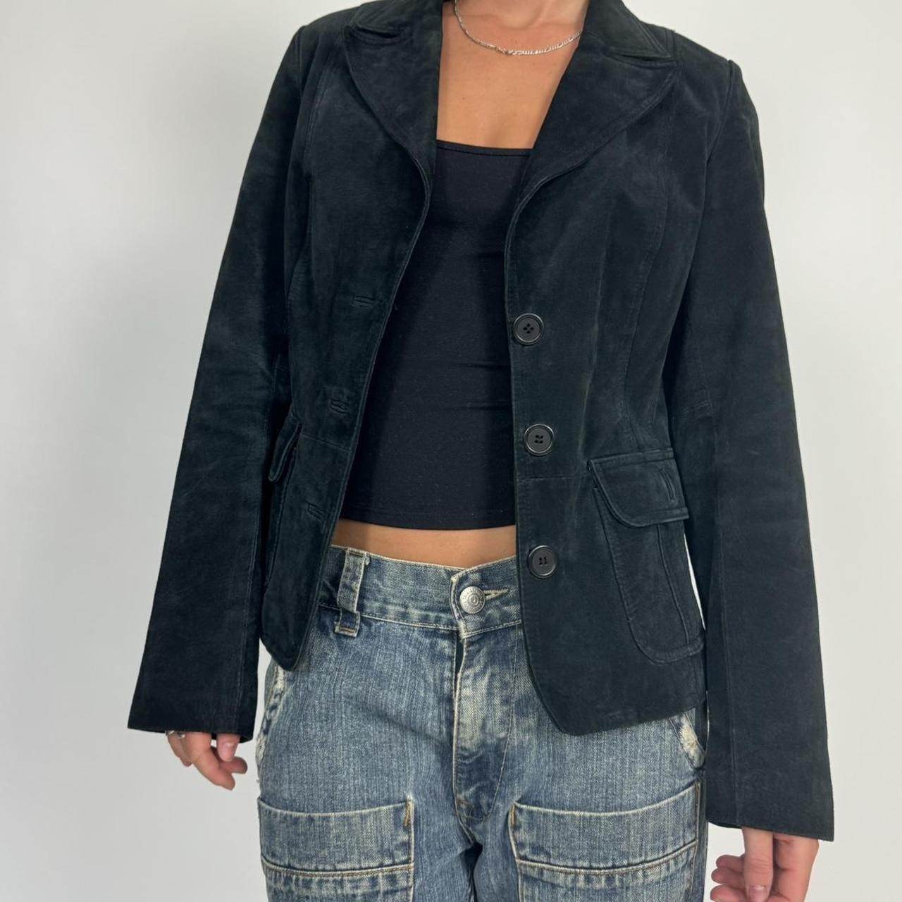 90s suede jacket from old label new look seen on size 8 - Depop