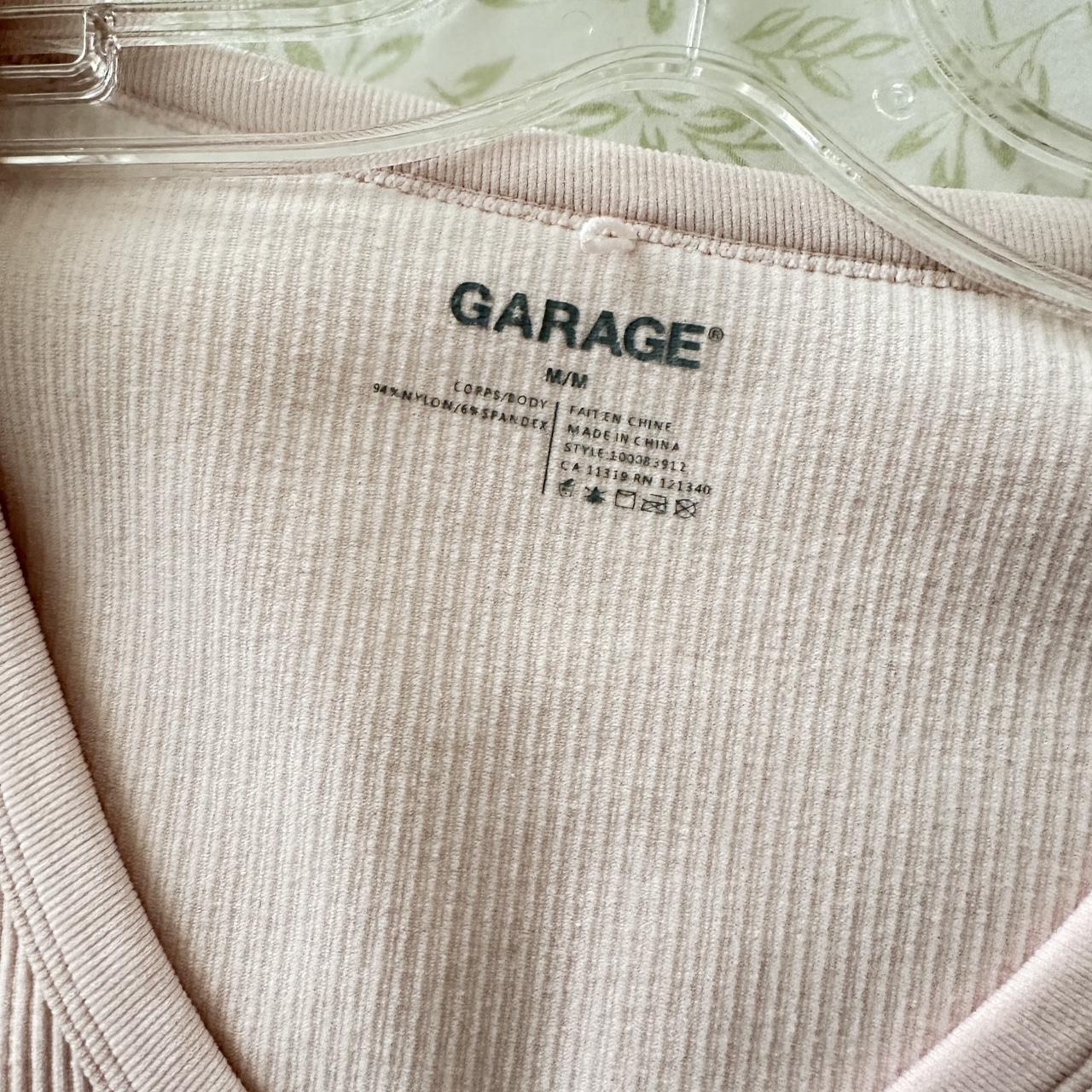 GARAGE Pink cropped long sleeve Size medium but runs... - Depop