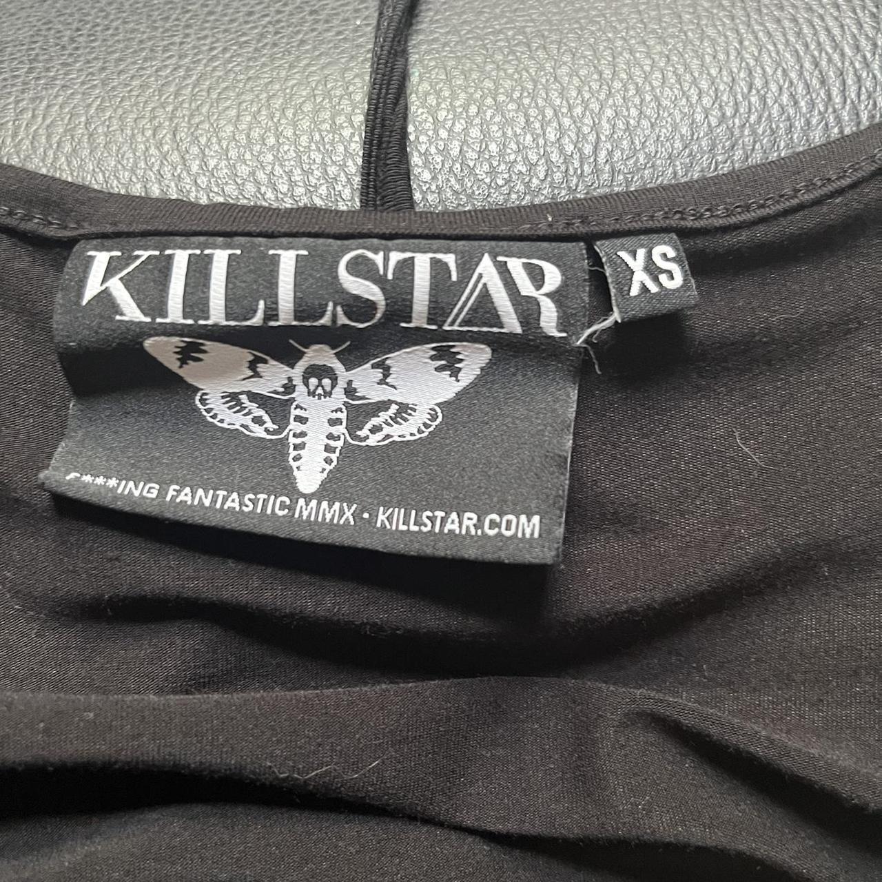 Killstar Women's Black and White Dress | Depop