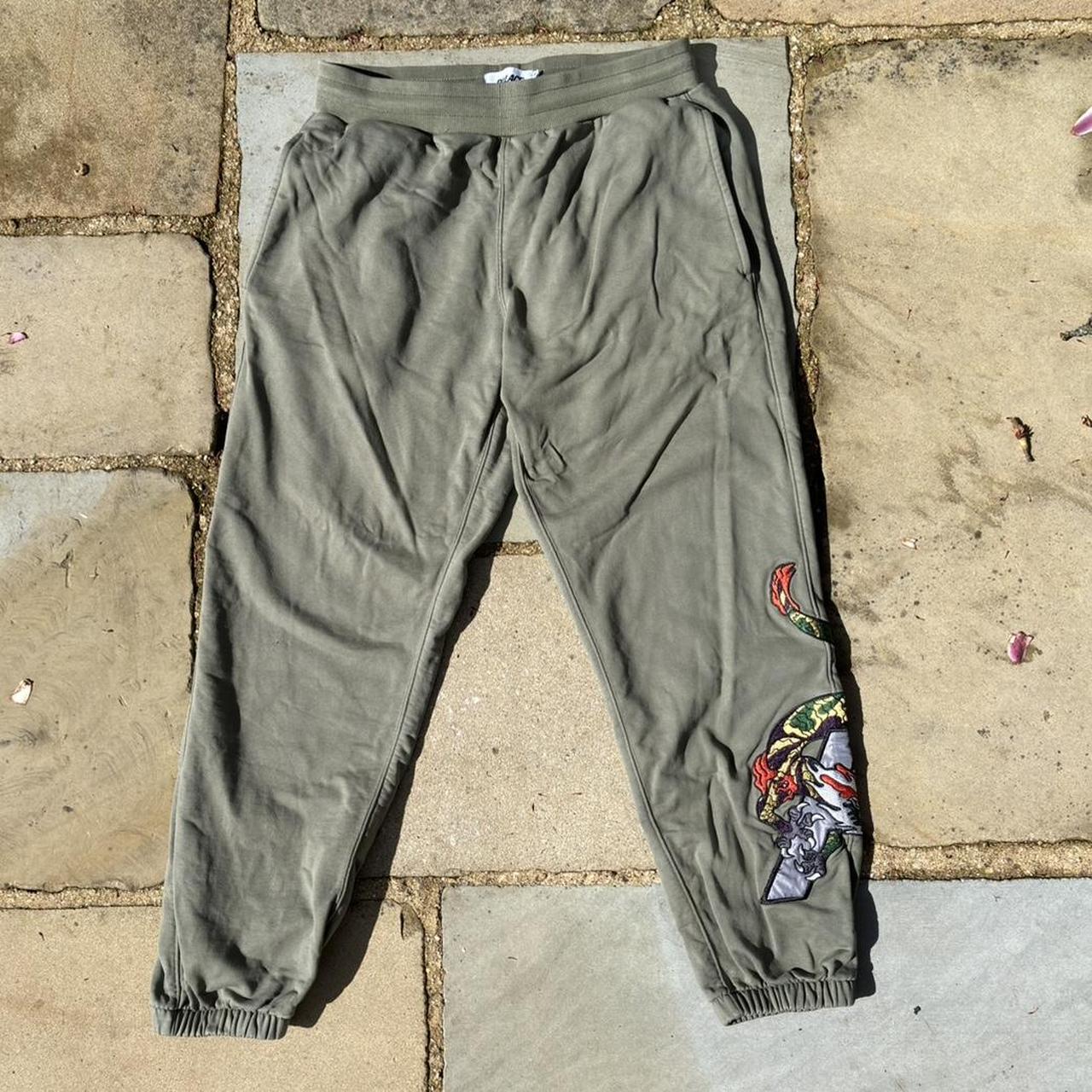 PALACE Khaki Green Dragon Trackies Size: Medium... - Depop