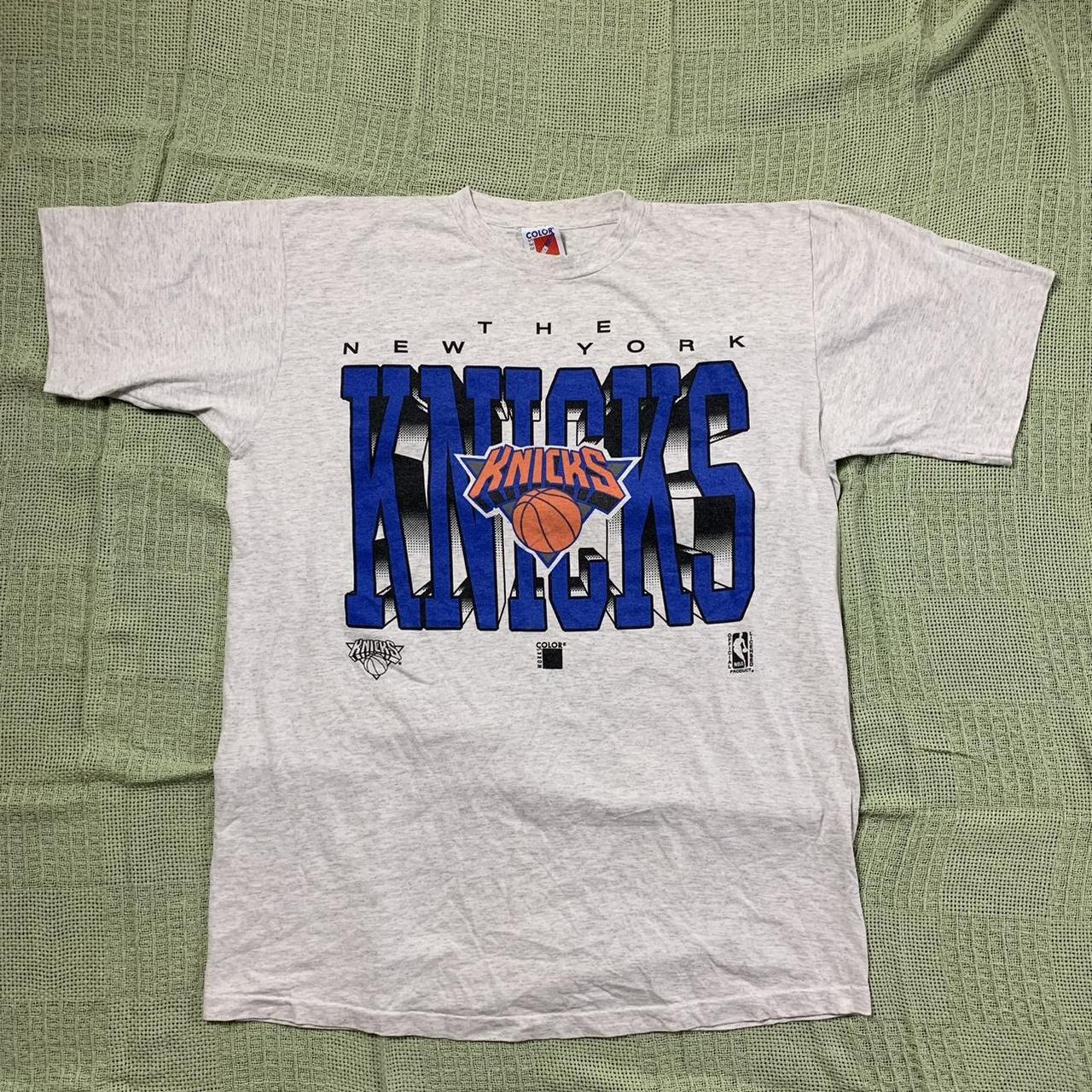 new york knicks basketball graphic print shirt size... - Depop