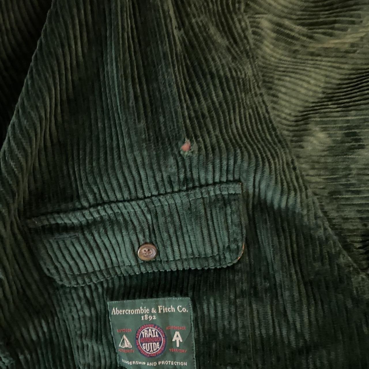 abercrombie & fitch corduroy green long sleeve... - Depop