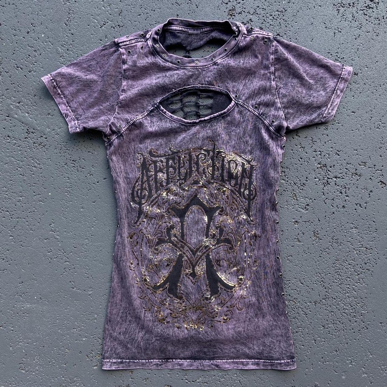 affliction iconic steel cutout grunge y2k purple... - Depop