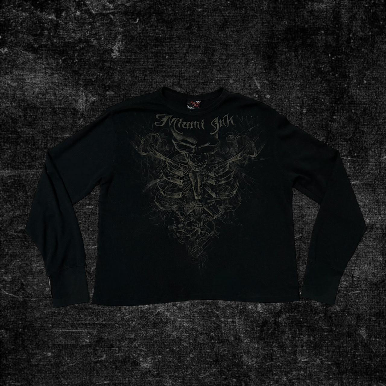 Miami Ink Skull Graphic Thermal Size: 2XL (fits... - Depop