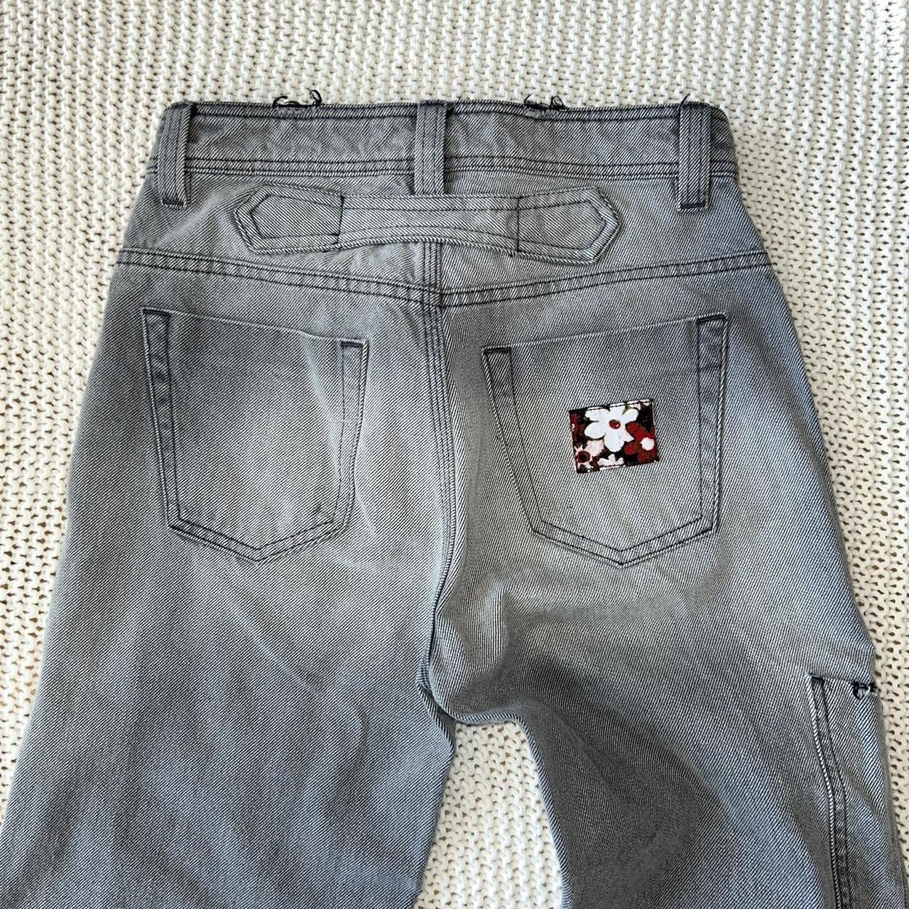 high waisted mm6 flare jeans, slightly distressed.... - Depop