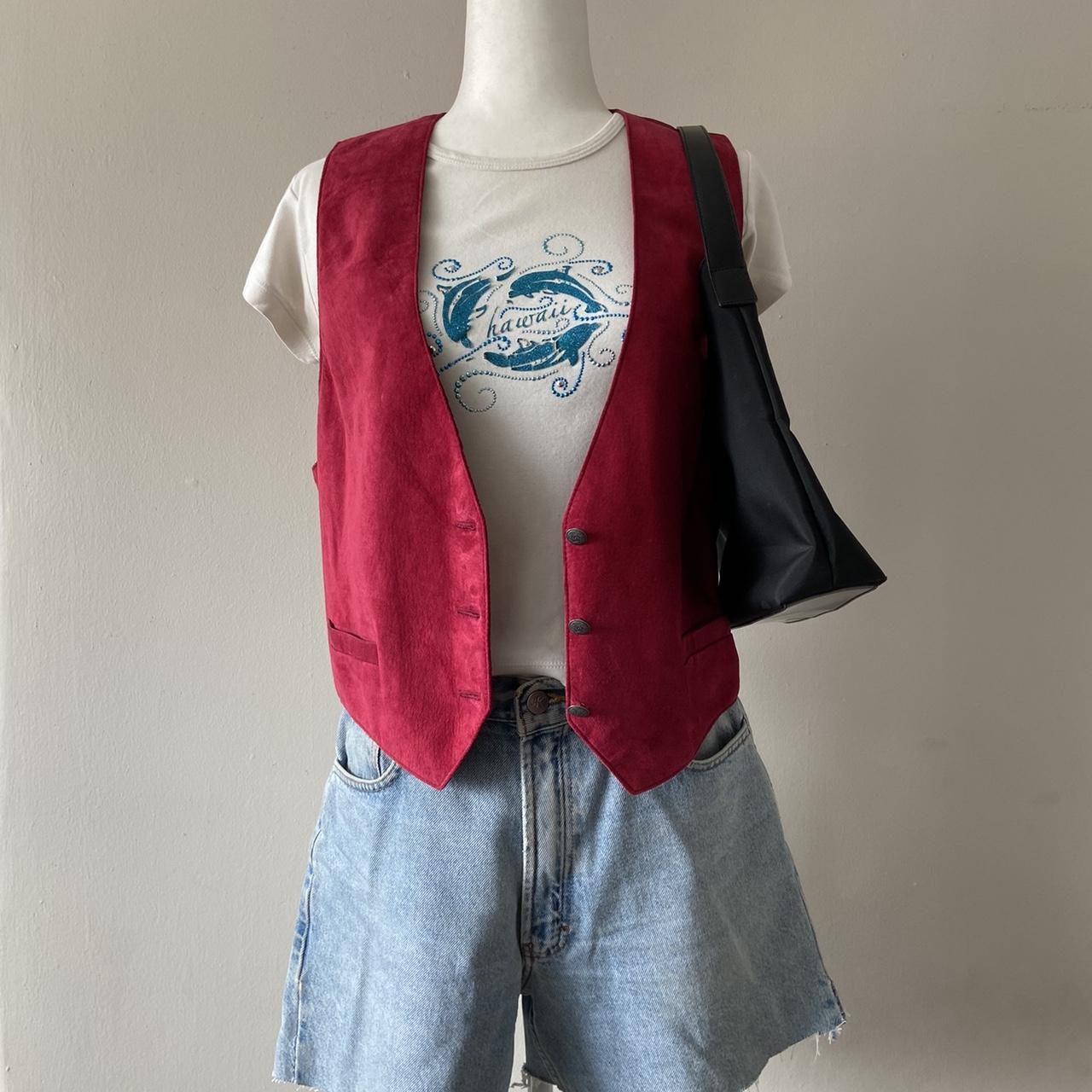 American Vintage Men's Red Gilet | Depop