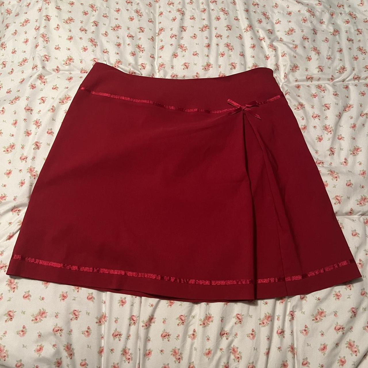 red ribbon skirt that is perfect for the holidays... - Depop