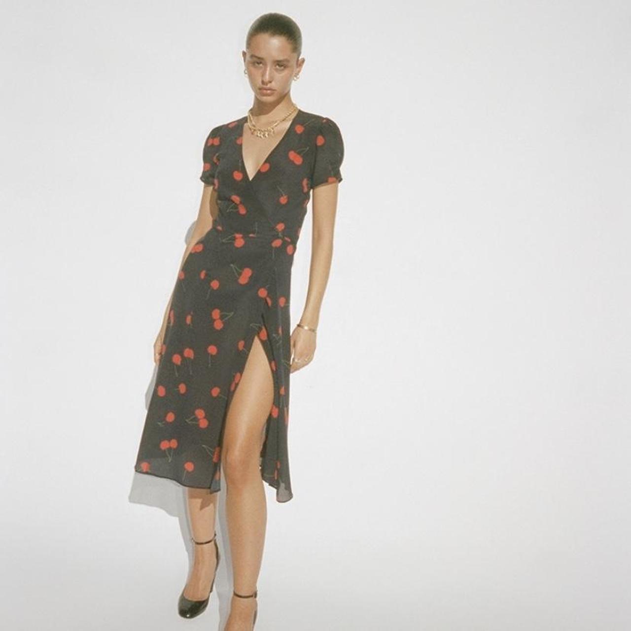 Réalisation Par Women's Red and Navy Dress | Depop