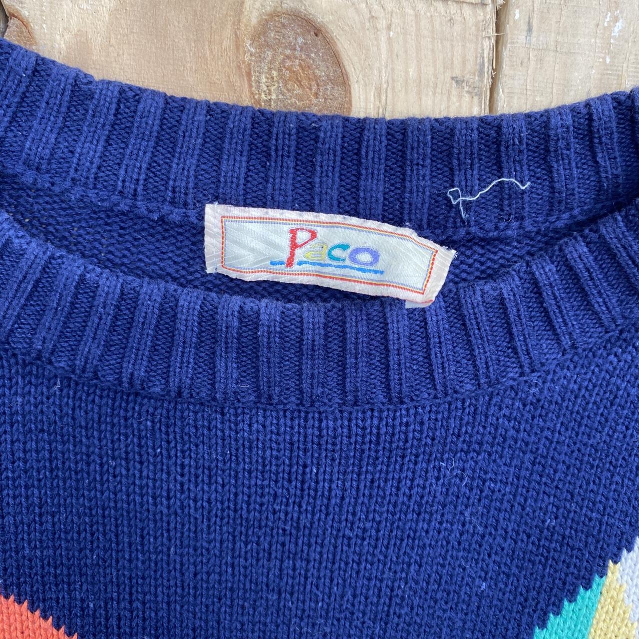 Vintage 90s Paco Abstract Knitted Jumper Vintage... - Depop