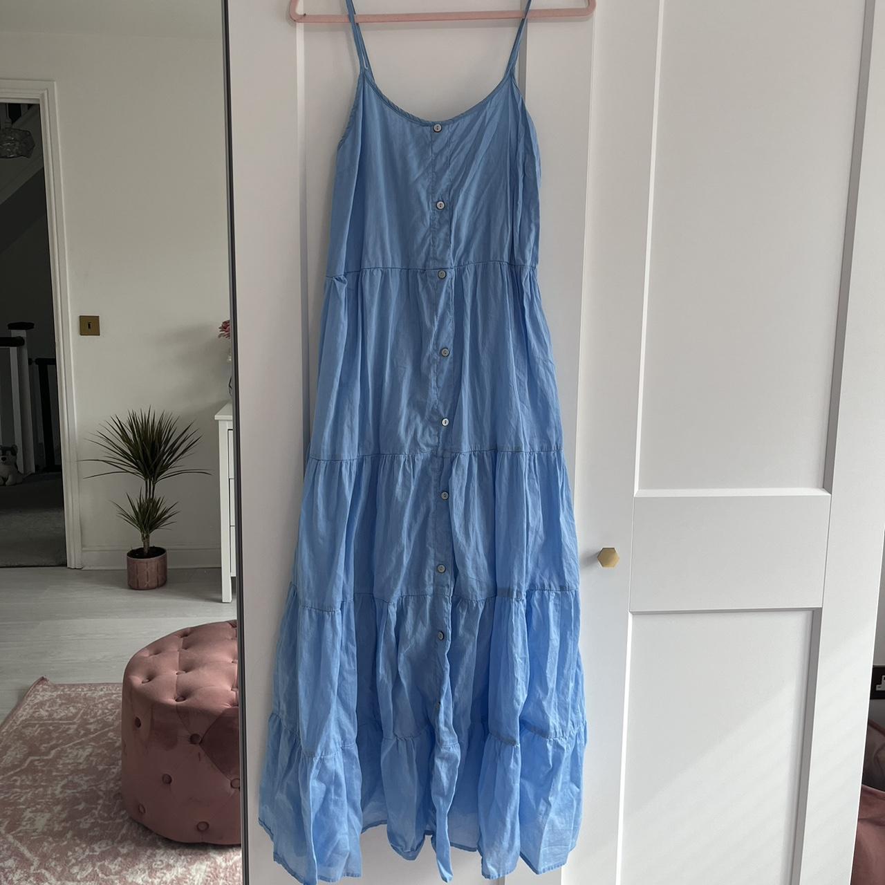 Primark Baby Blue Light Blue Layered Maxi Dress... - Depop