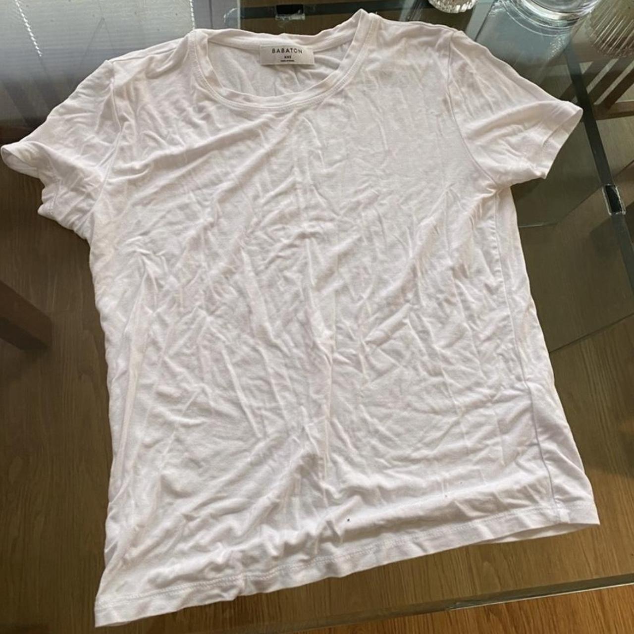 Aritzia babaton basic white tee - size xxs - worn... - Depop