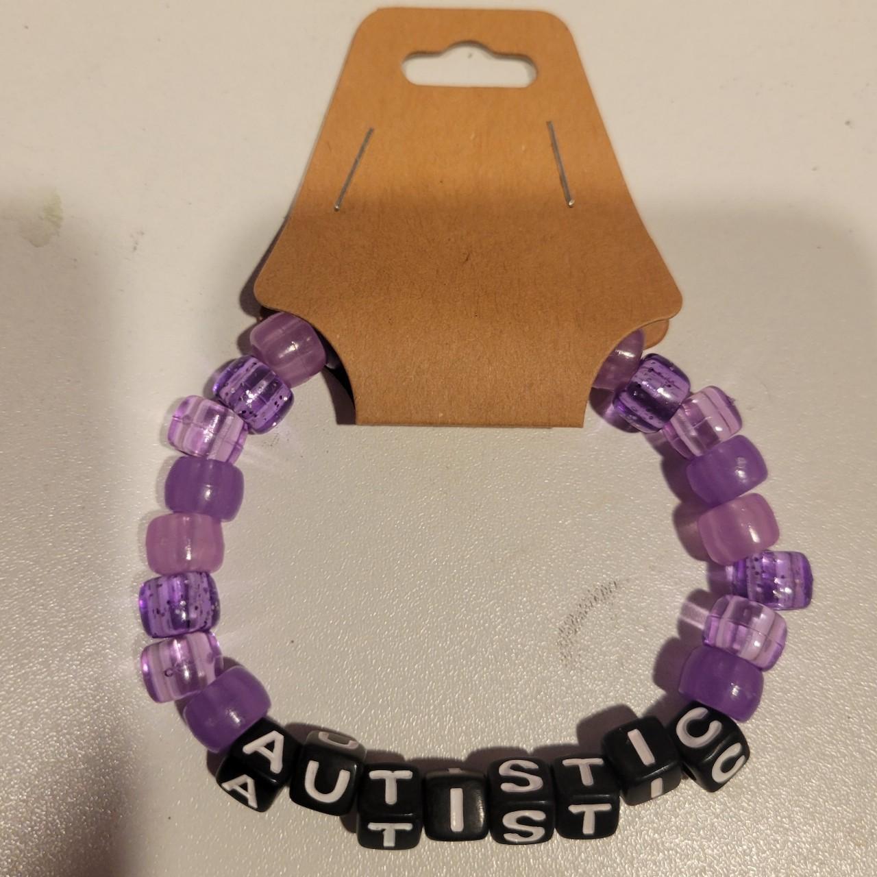 Autistic purple Kandi bracelet, made by an autistic... - Depop