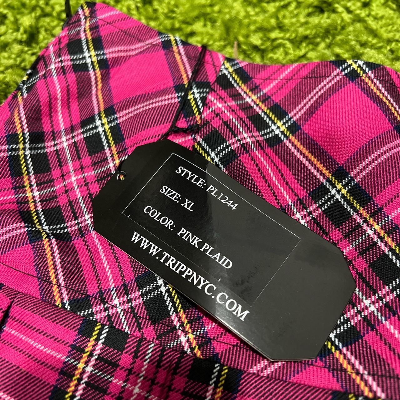 Tripp Nyc Pink Plaid Mini Skirt Never Worn Only Depop