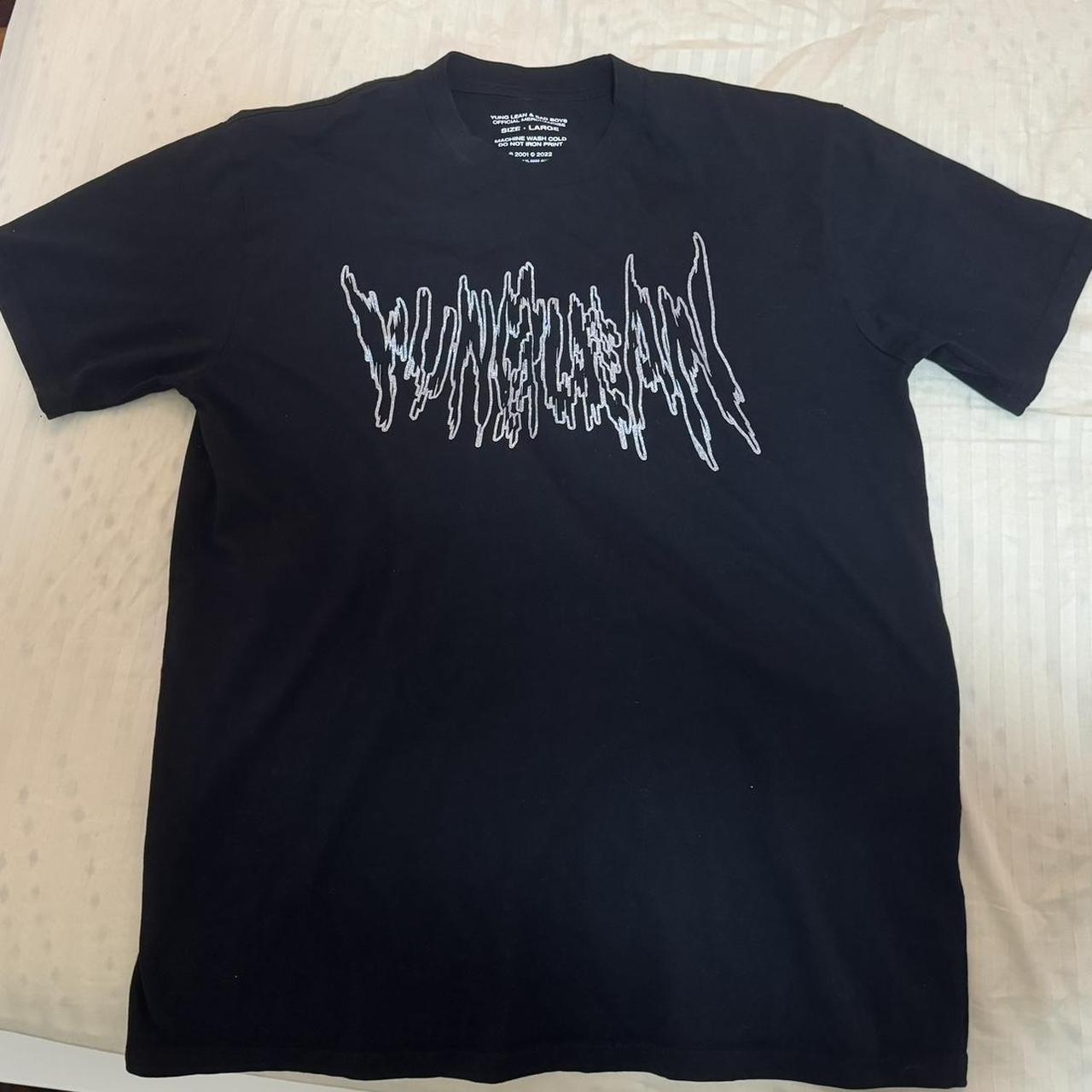 YUNG LEAN MERCH - glitter 2021/2022 tour tee worn a... - Depop