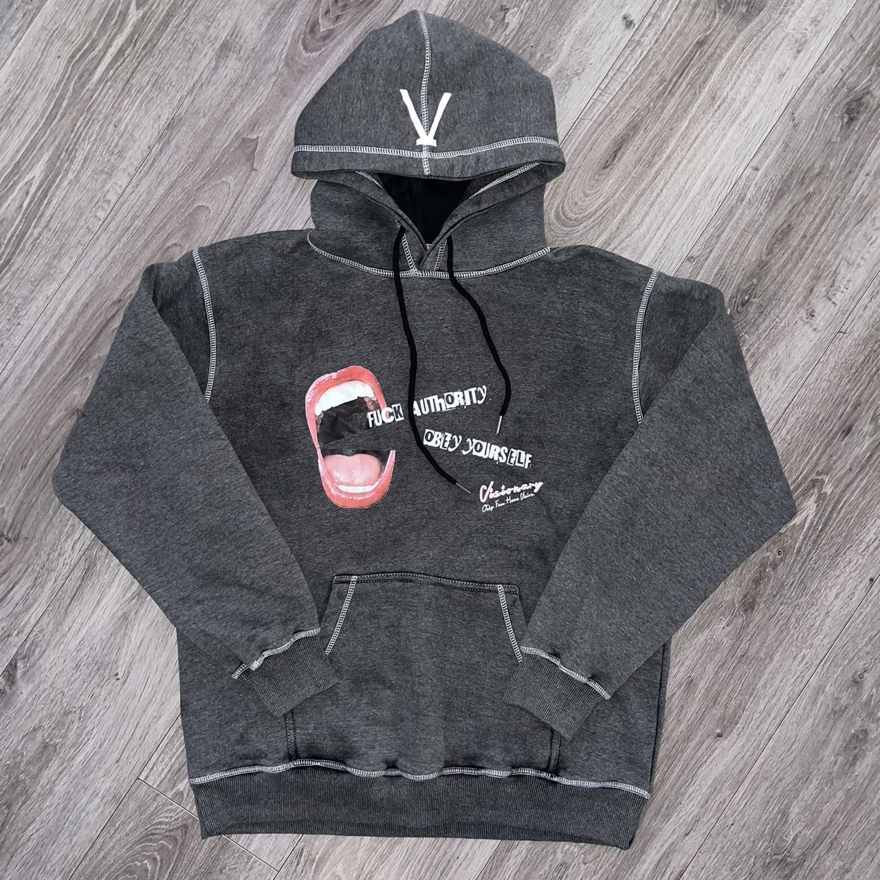 OBEY YOURSELF HOODIE . Cut n sew . Contrast... - Depop