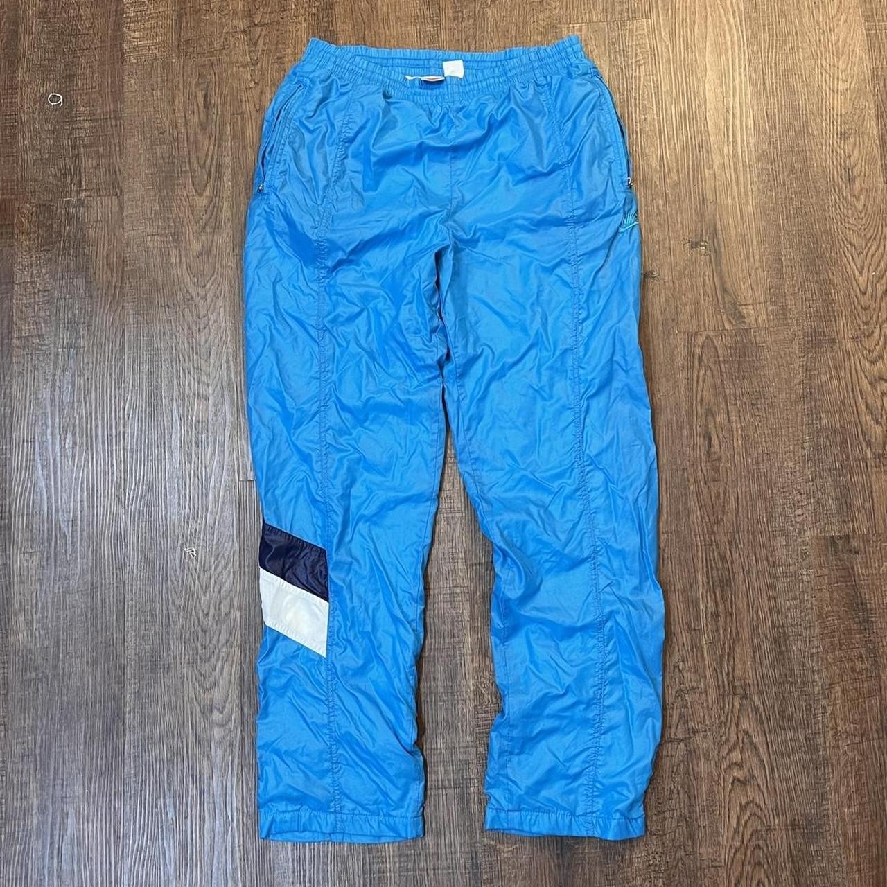 Vintage 90’s Nike Baby Blue Track Pants Sz. Large... - Depop