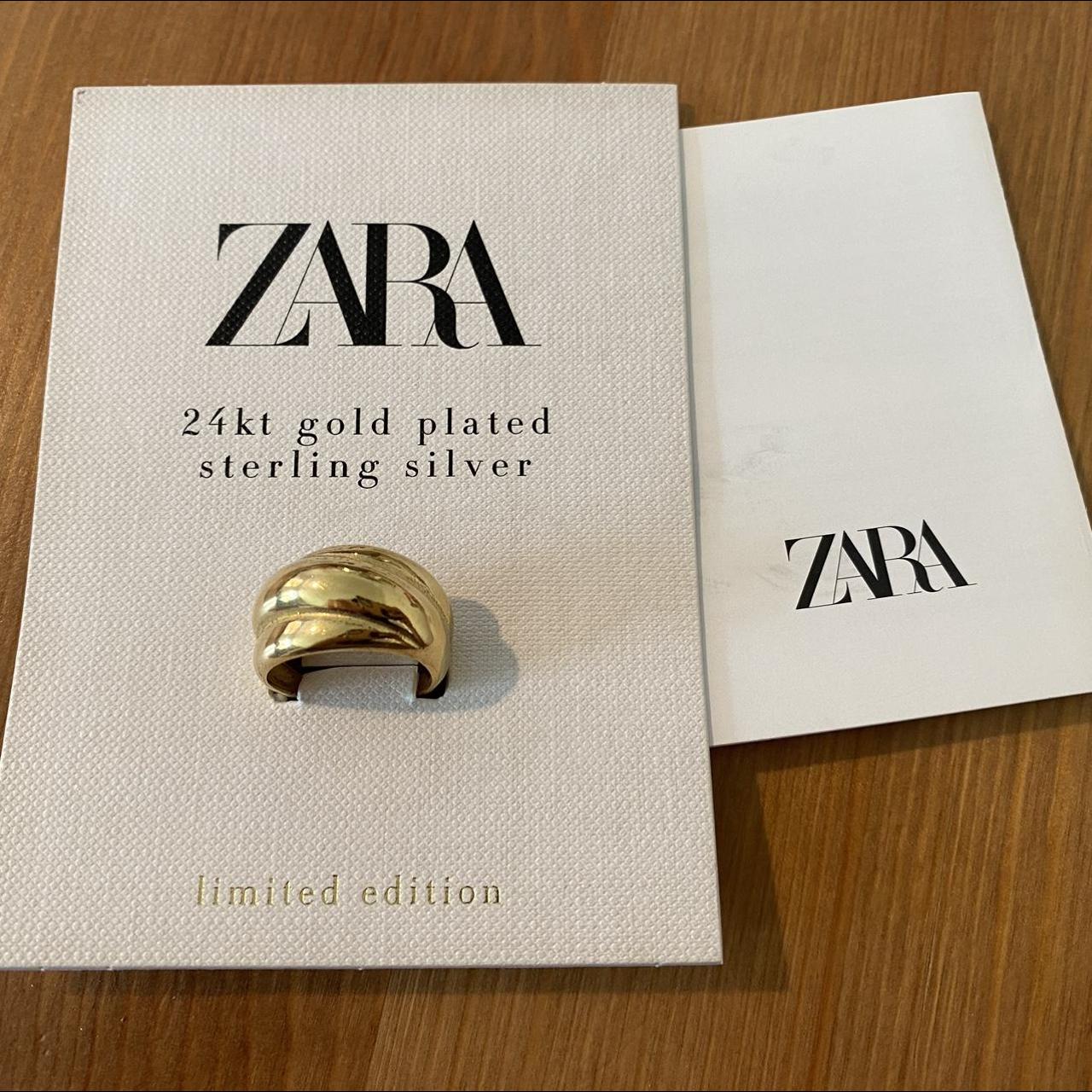 Zara sterling silver ring O Used, bit tarnished,... - Depop