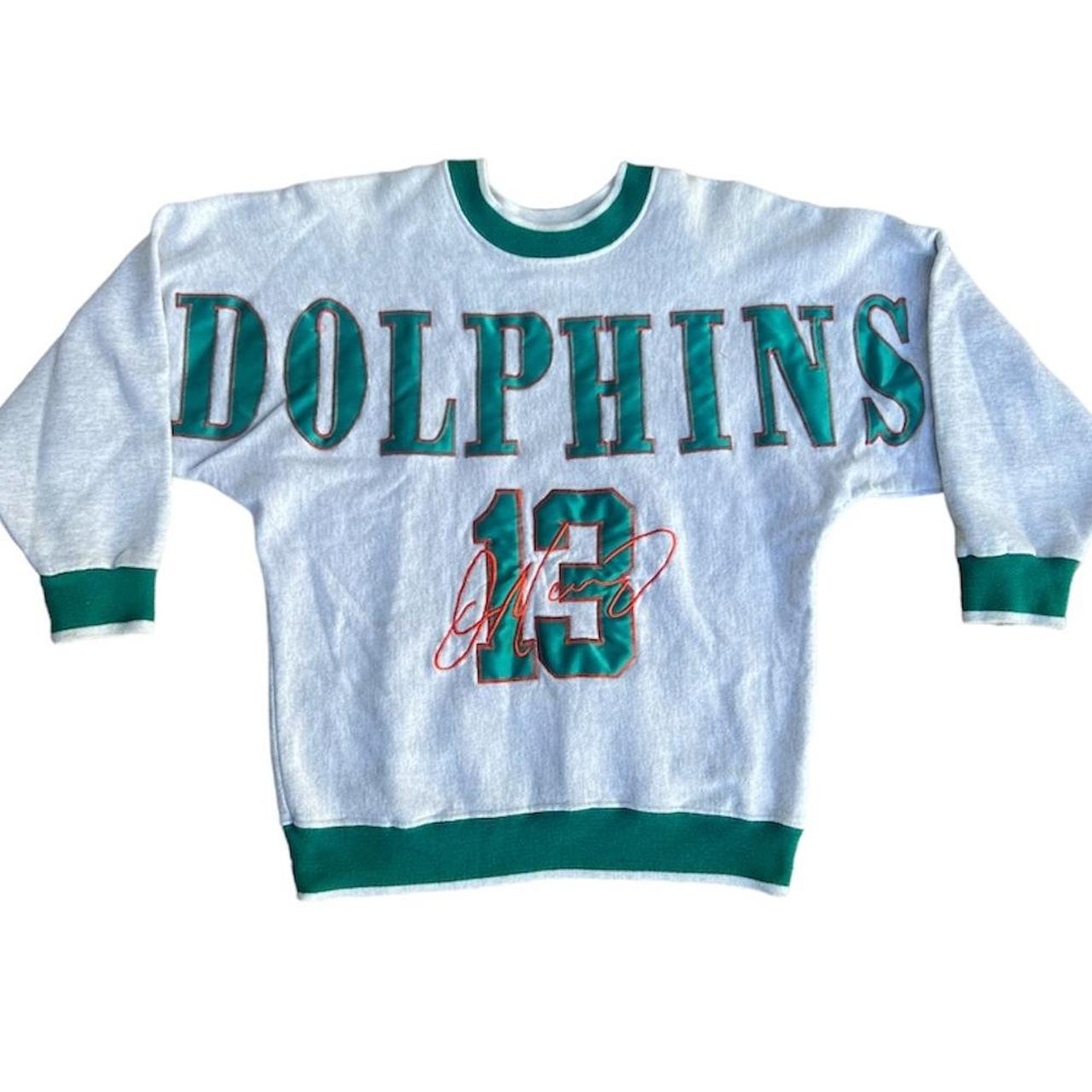 Miami Dolphins Embroidered Sweater (fits snug, more... - Depop