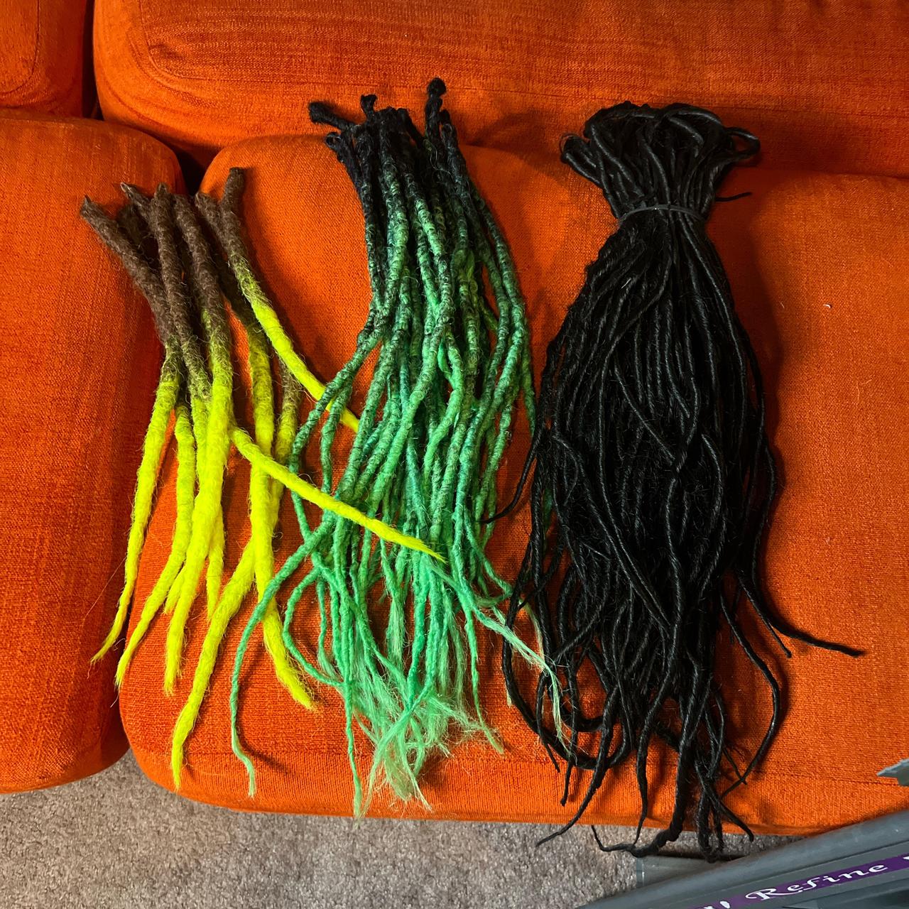 Lot of dread extensions 30 double ended Black dread... | Depop