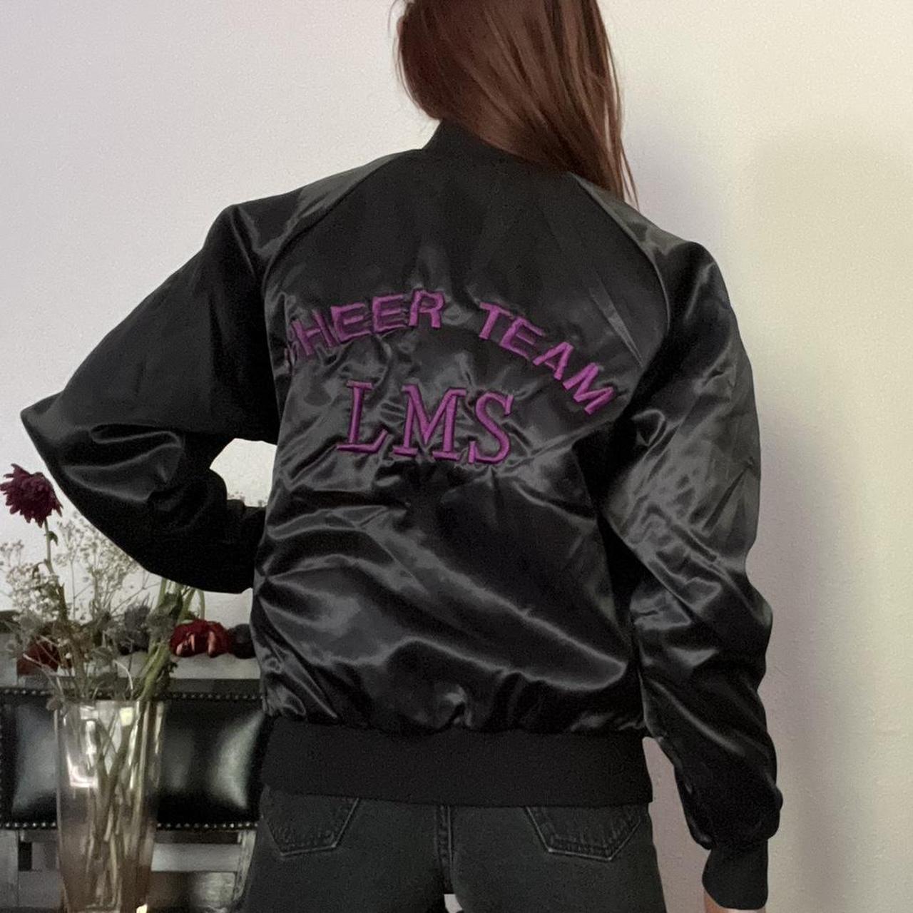Vintage Satin Bomber Cheer Team Jacket Brand is... - Depop